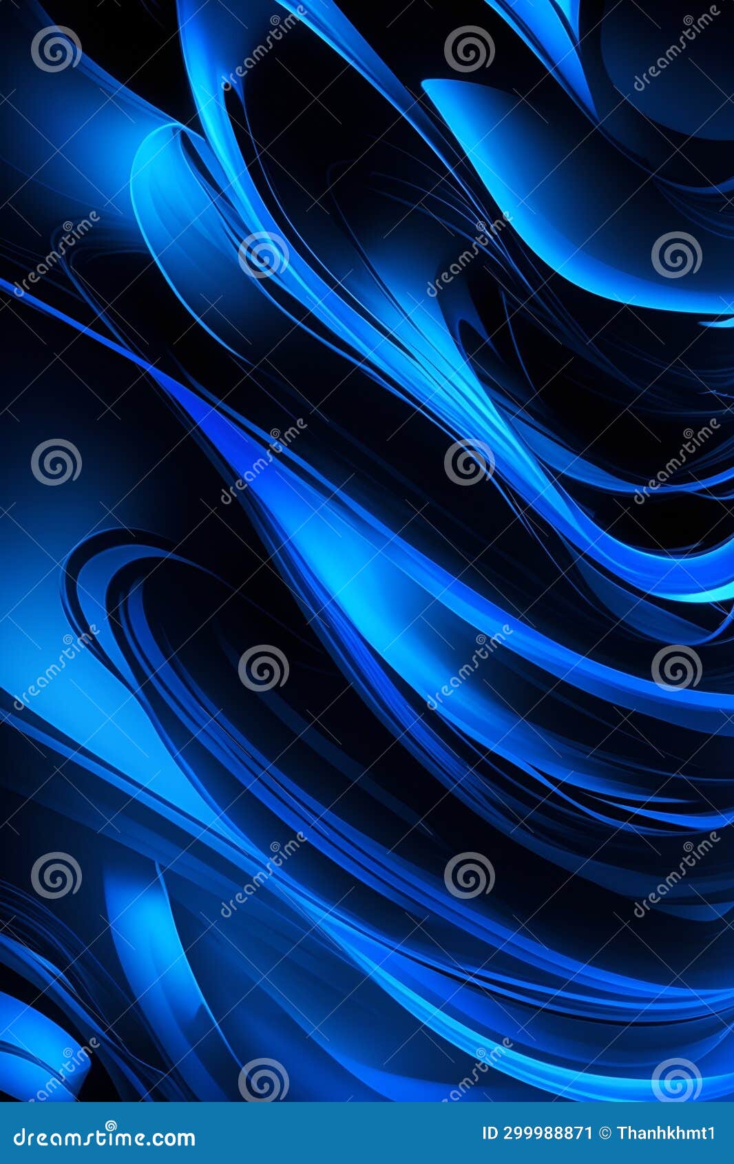 Blue and Black Waves. Vertical Composition Stock Illustration ...