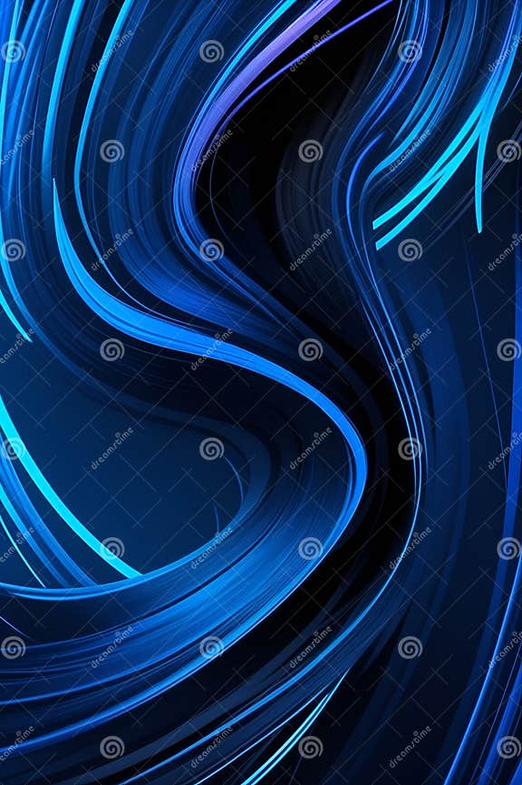 Blue and Black Waves. Vertical Composition Stock Illustration ...