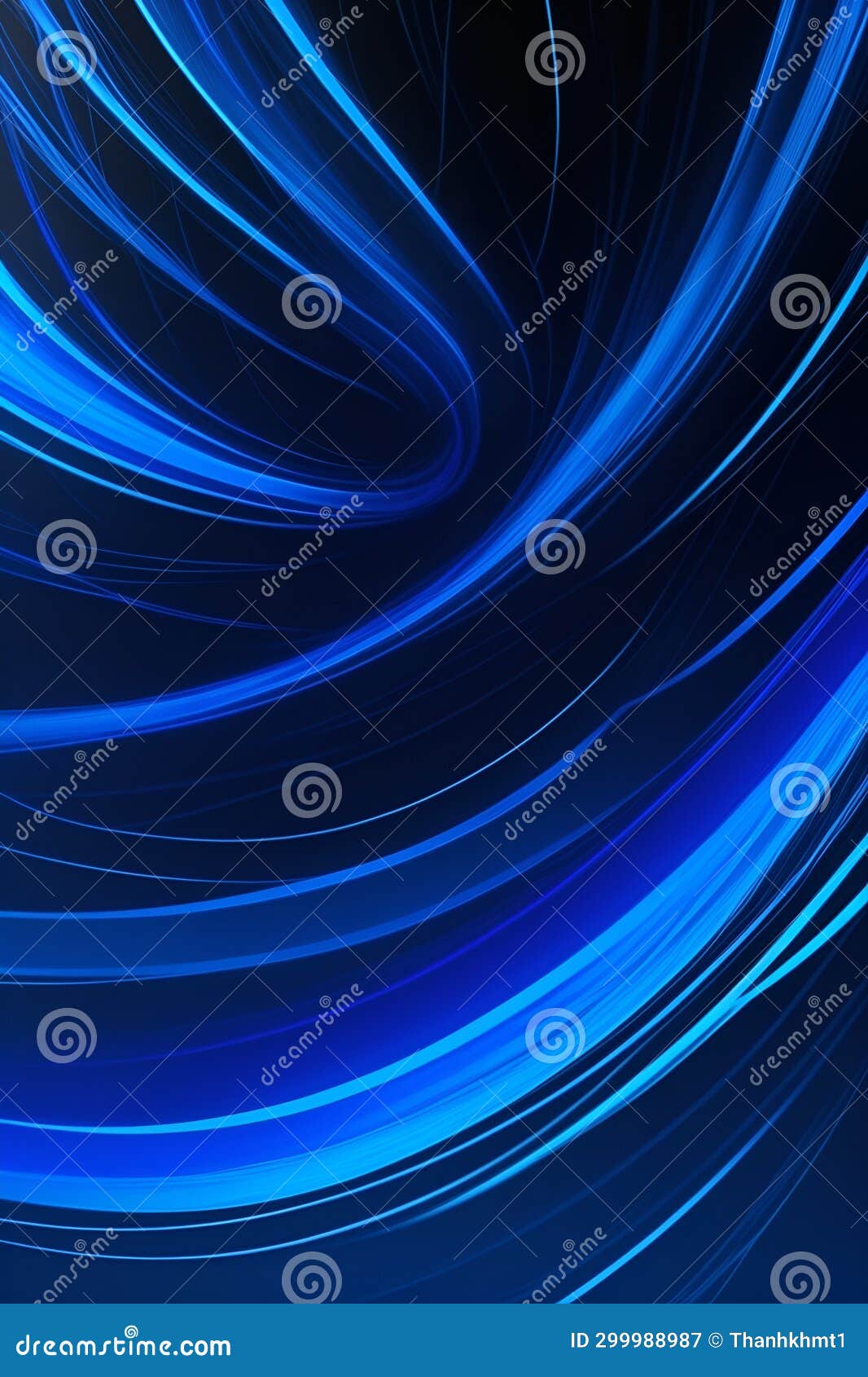 Blue and Black Waves. Vertical Composition Stock Illustration ...