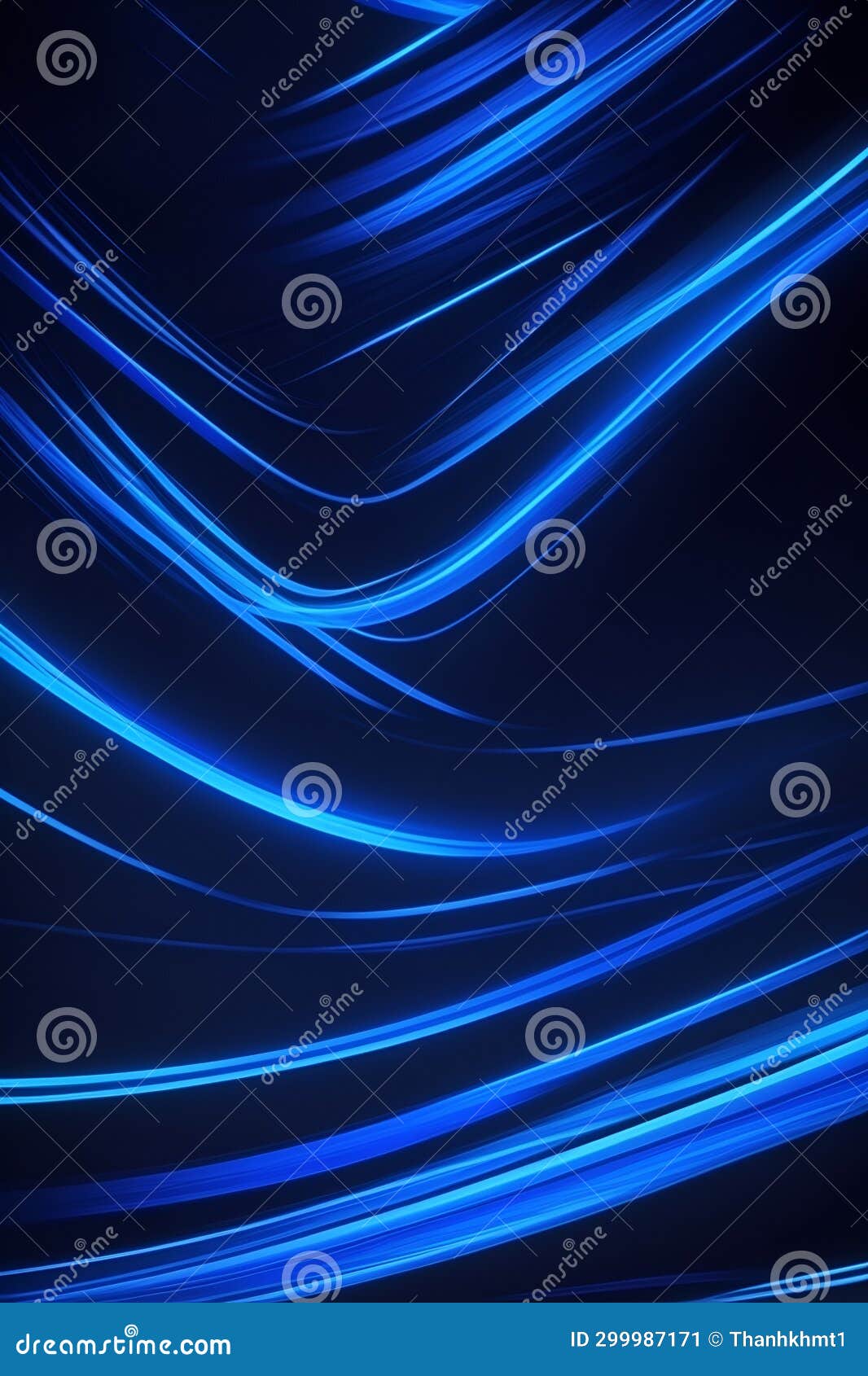 Blue and Black Waves. Vertical Composition Stock Illustration ...