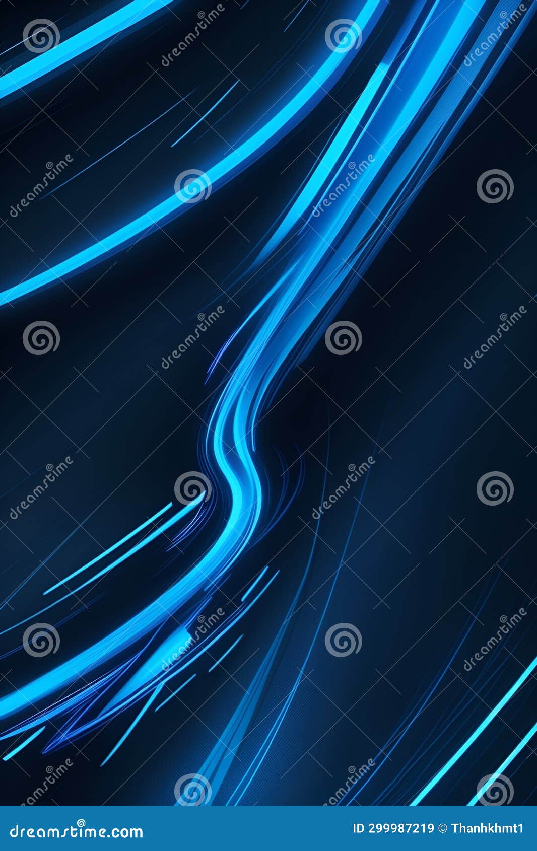 Blue and Black Waves. Vertical Composition Stock Illustration ...