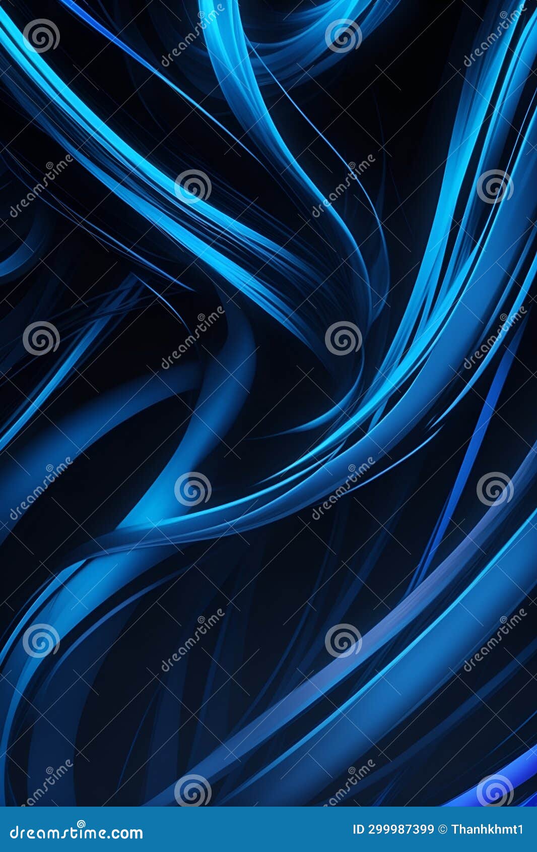 Blue and Black Waves. Vertical Composition Stock Illustration ...