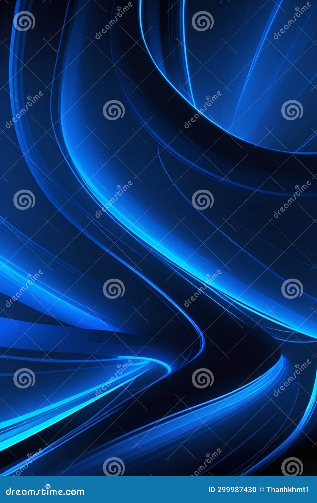 Blue and Black Waves. Vertical Composition Stock Illustration ...