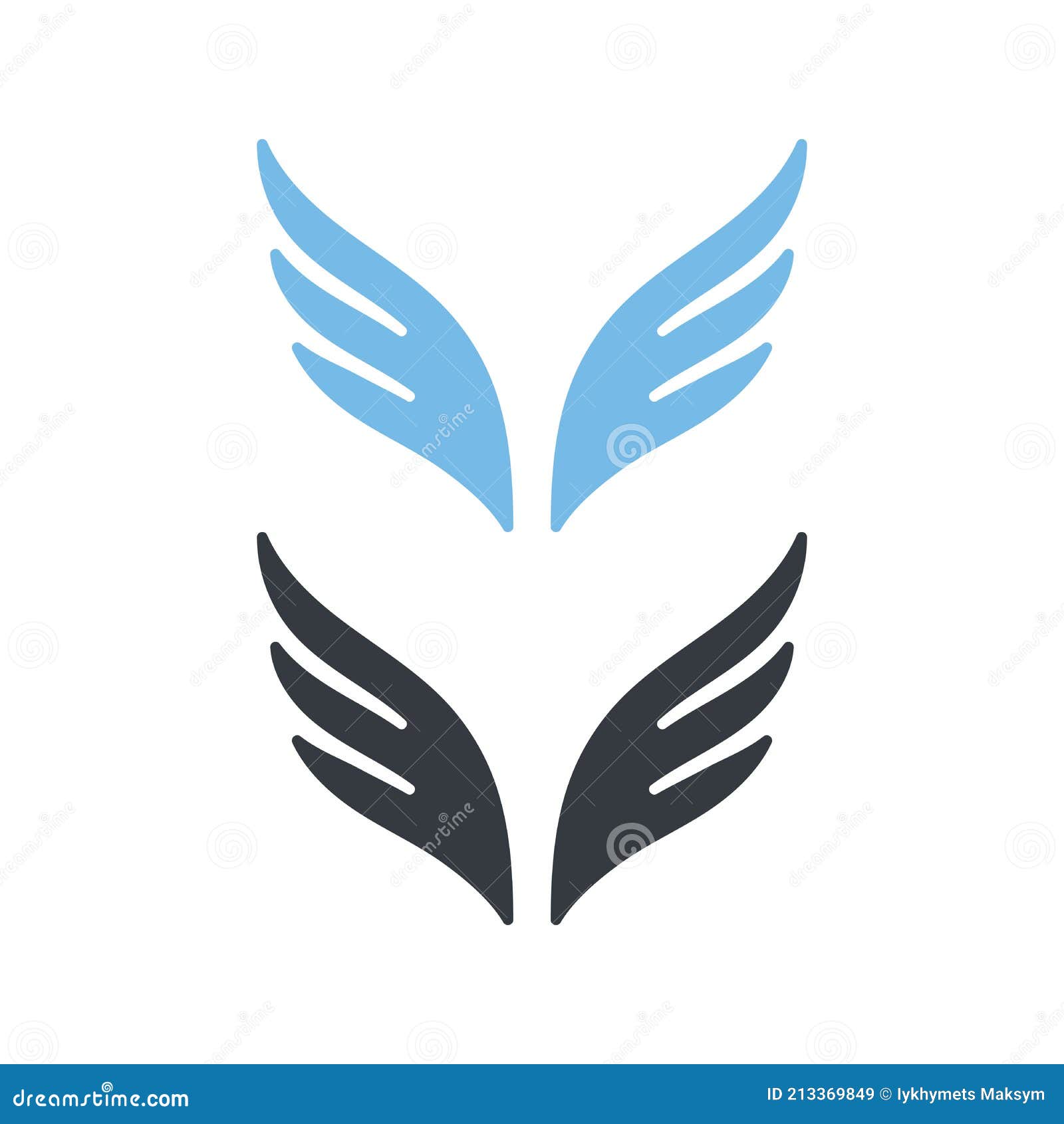 Blue and Black Wings Logo Set Symbol Icon Vector Illustration Template ...