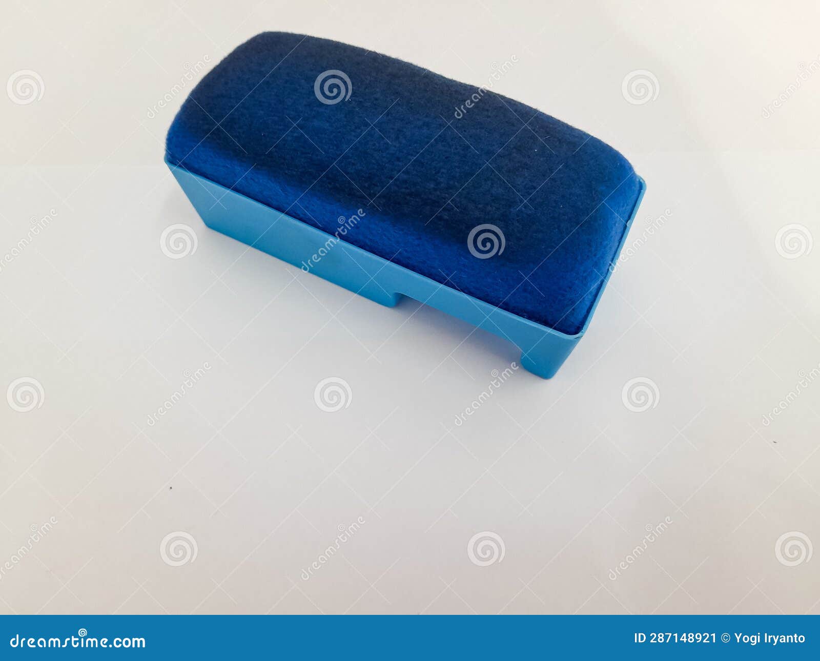 Blue Blackboard Eraser on White Background Stock Image - Image of ...