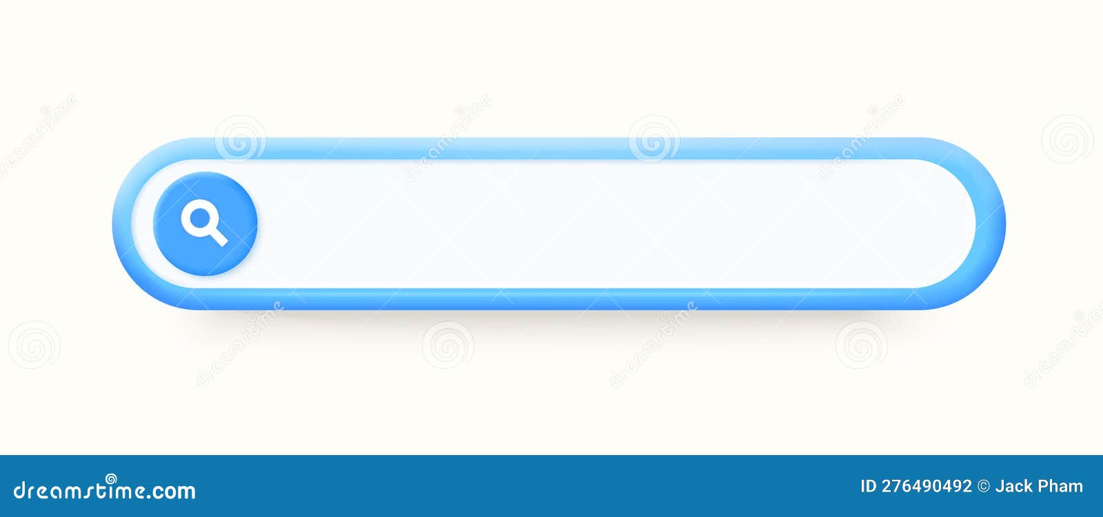 Blue Blank 3d Search Bar on White Background. Search Bar Design Element ...