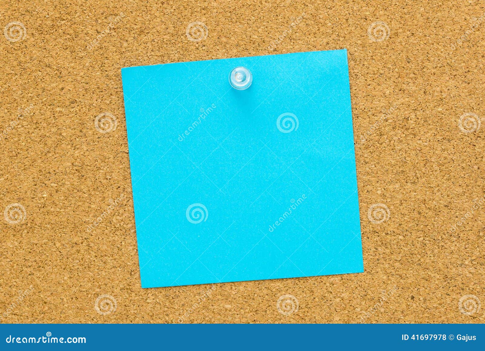 Blue blank post it paper stock photo. Image of organization - 41697978
