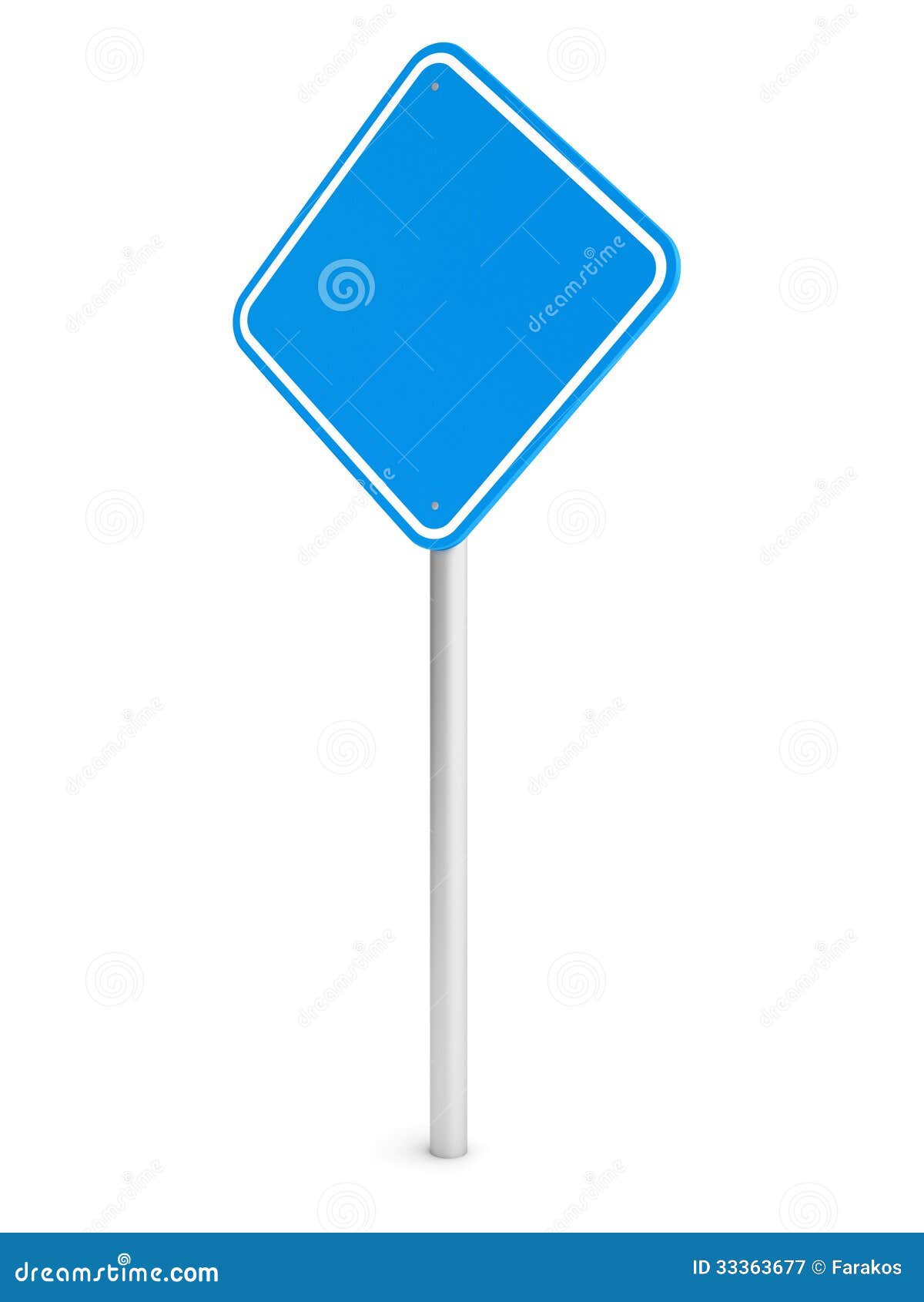 Blue Blank Rectangle Traffic Sign Stock Illustration - Illustration of ...