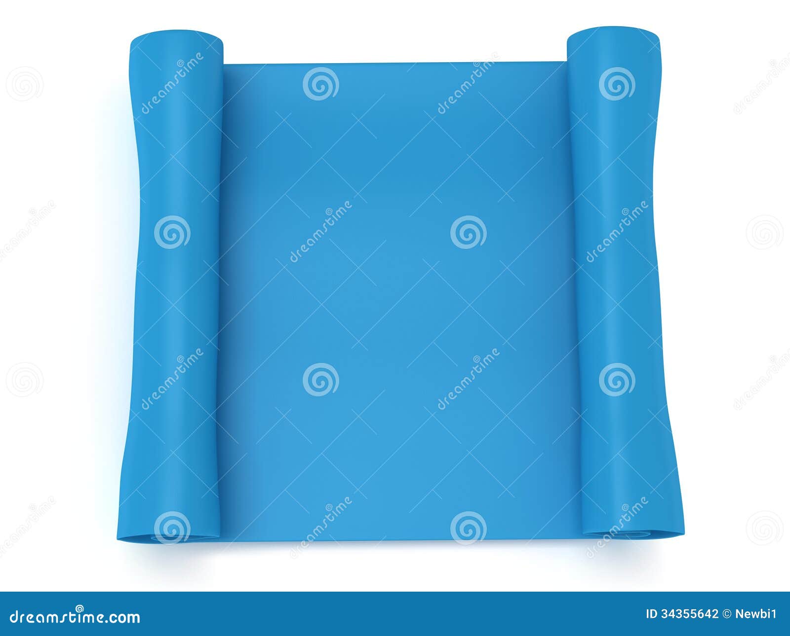 Blue Blank Scroll Paper. Manuscript Stock Illustration - Illustration ...