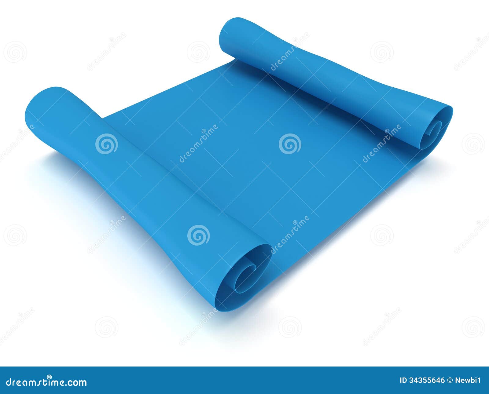 Blue Blank Scroll Paper. Manuscript Stock Illustration - Illustration ...