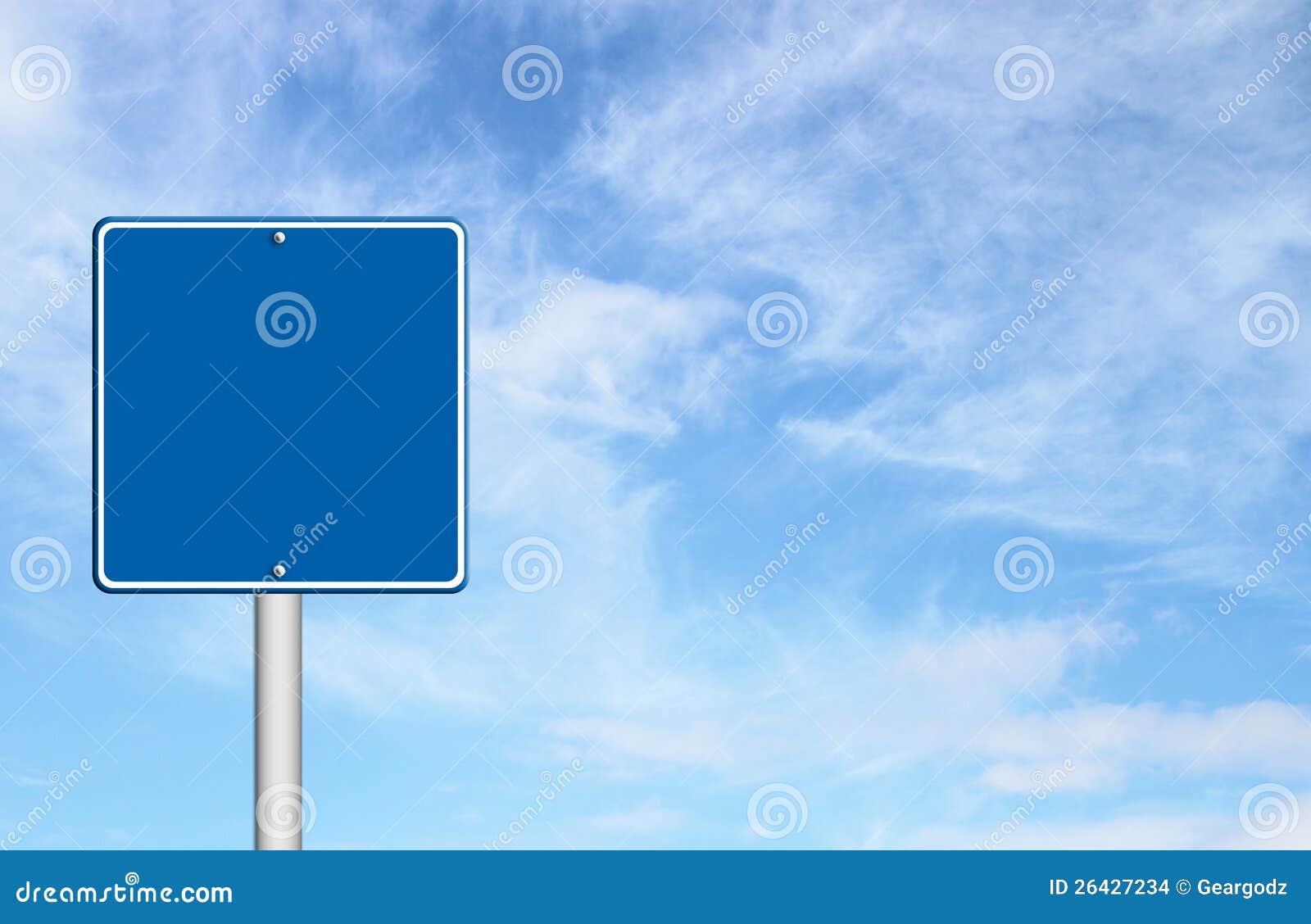 Blue blank sign stock illustration. Illustration of large - 26427234