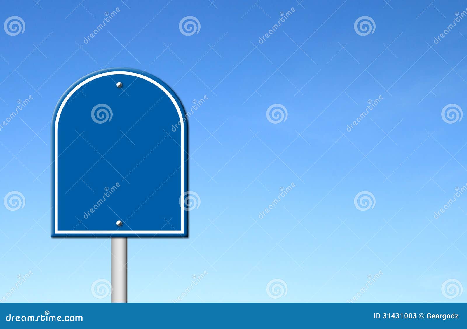 Blue Blank Sign with Blue Sky Stock Illustration - Illustration of blue ...