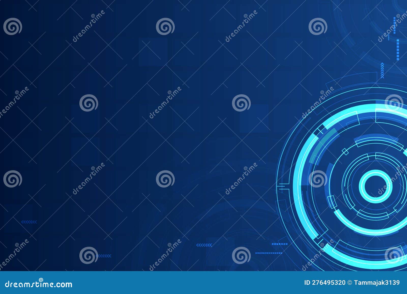 Blue and Blank Space Background with Light Circle. Redial Line and ...