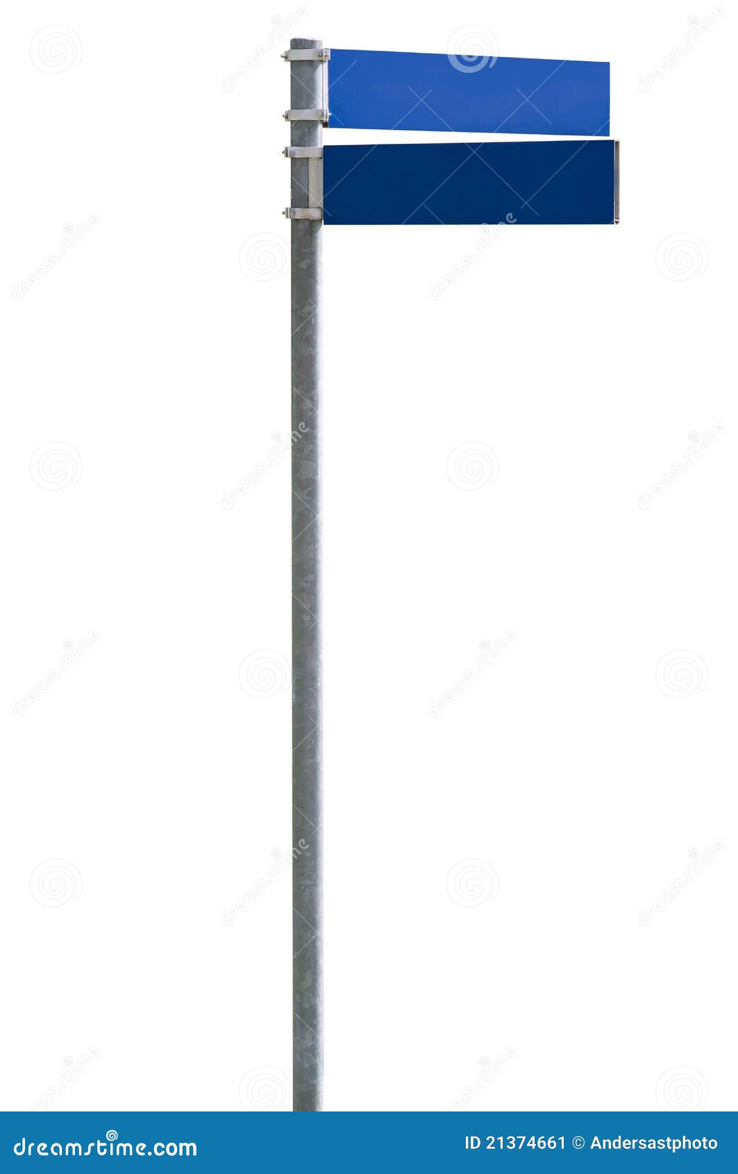 Blue blank street sign stock image. Image of path, copy - 21374661