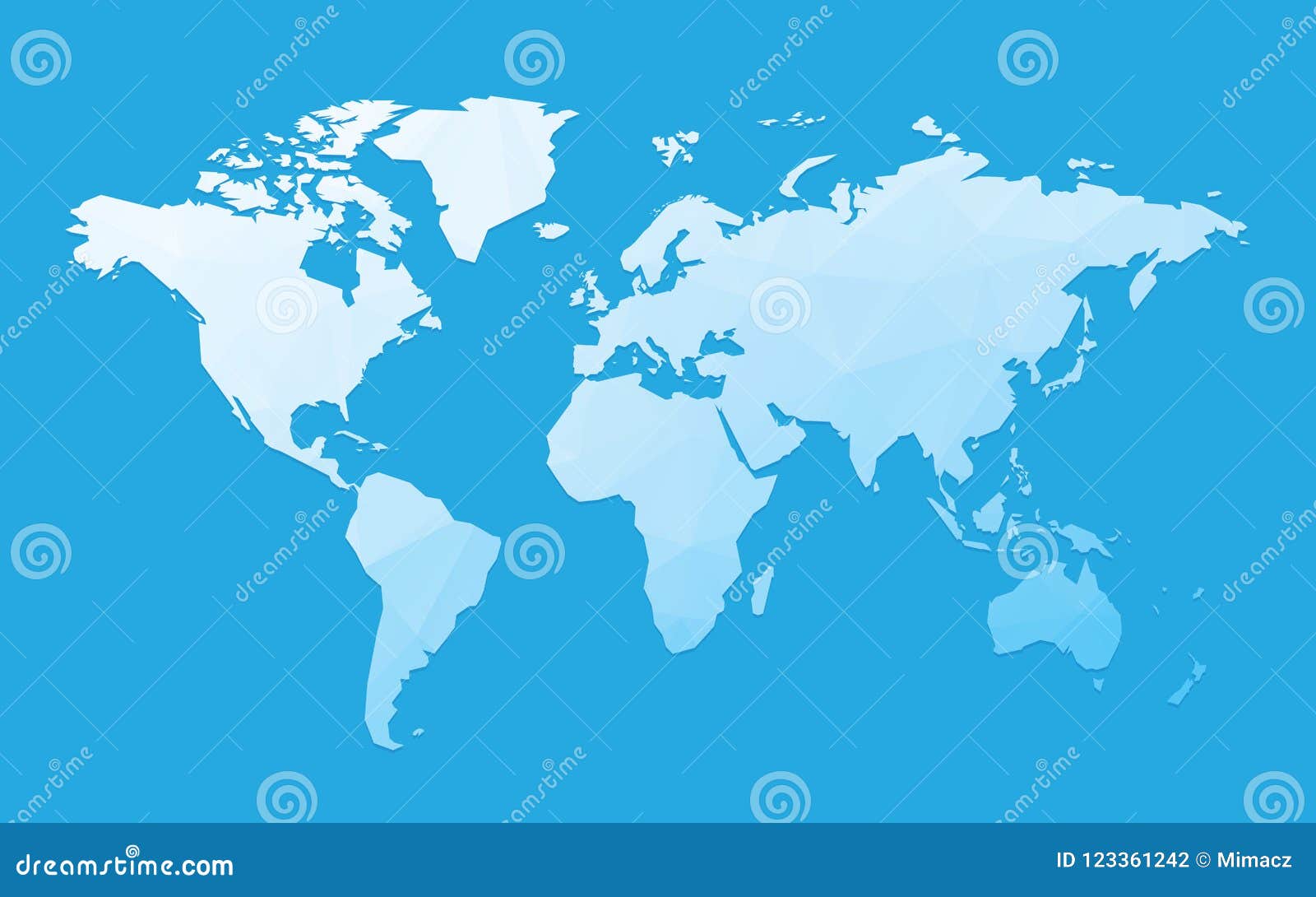 Blue blank world map stock vector. Illustration of graphic - 123361242