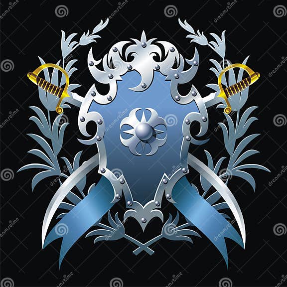 Blue blazon stock vector. Illustration of ribbon, power - 9974413