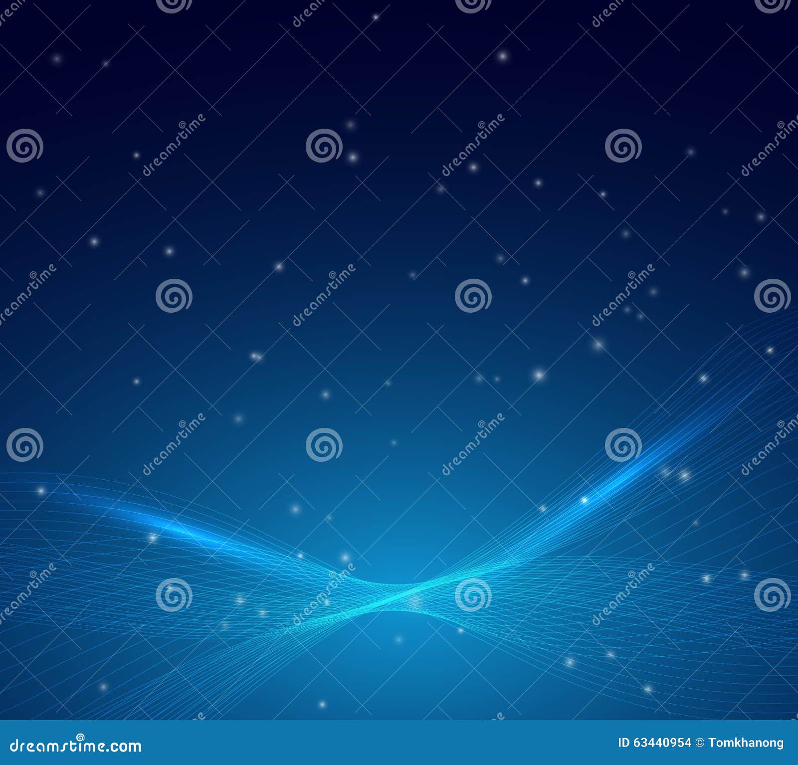 Blue Blend Line Bright Lights Abstract Background. Stock Illustration ...