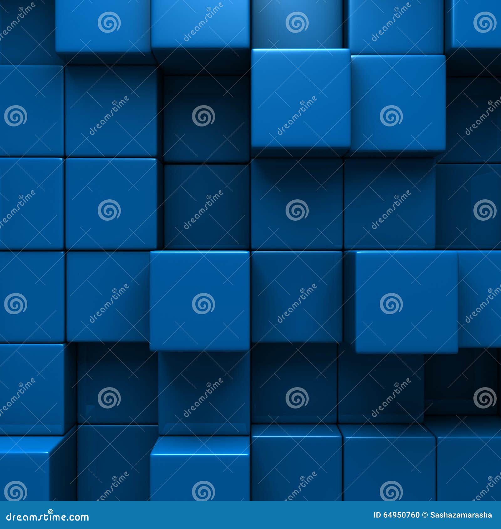 Blue Blocks Wall Geometric Background Stock Illustration - Illustration ...