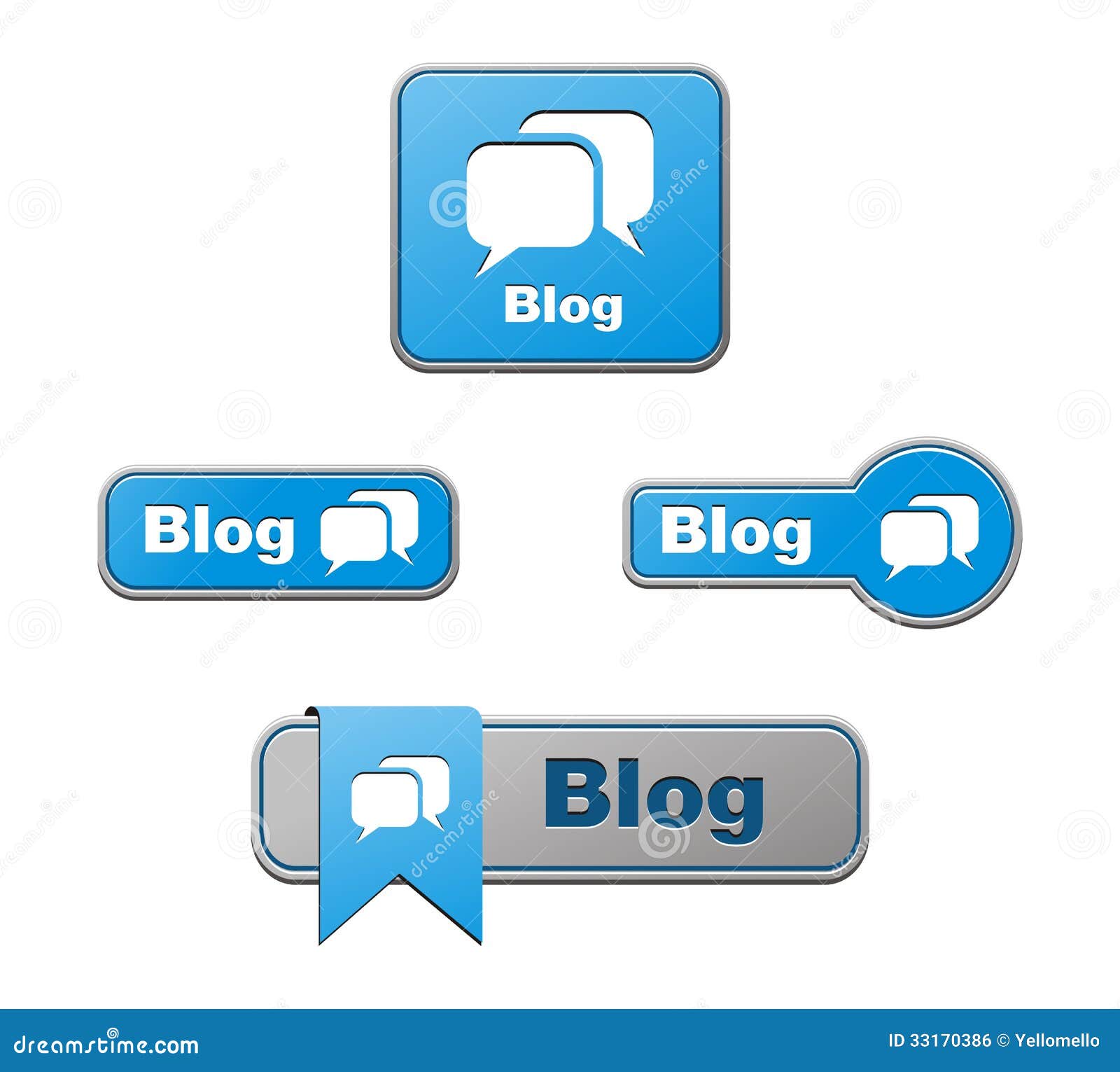 Blue blog buttons stock illustration. Illustration of chatting - 33170386