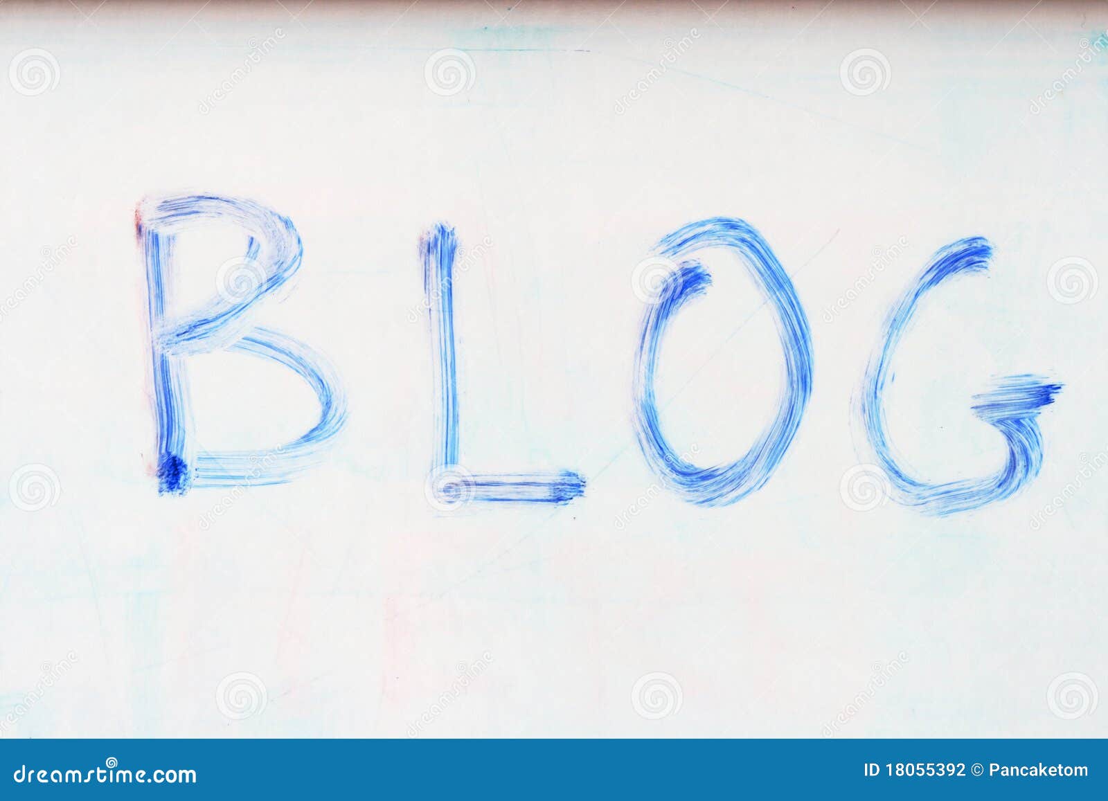 Blue blog on whiteboard stock photo. Image of capitals - 18055392