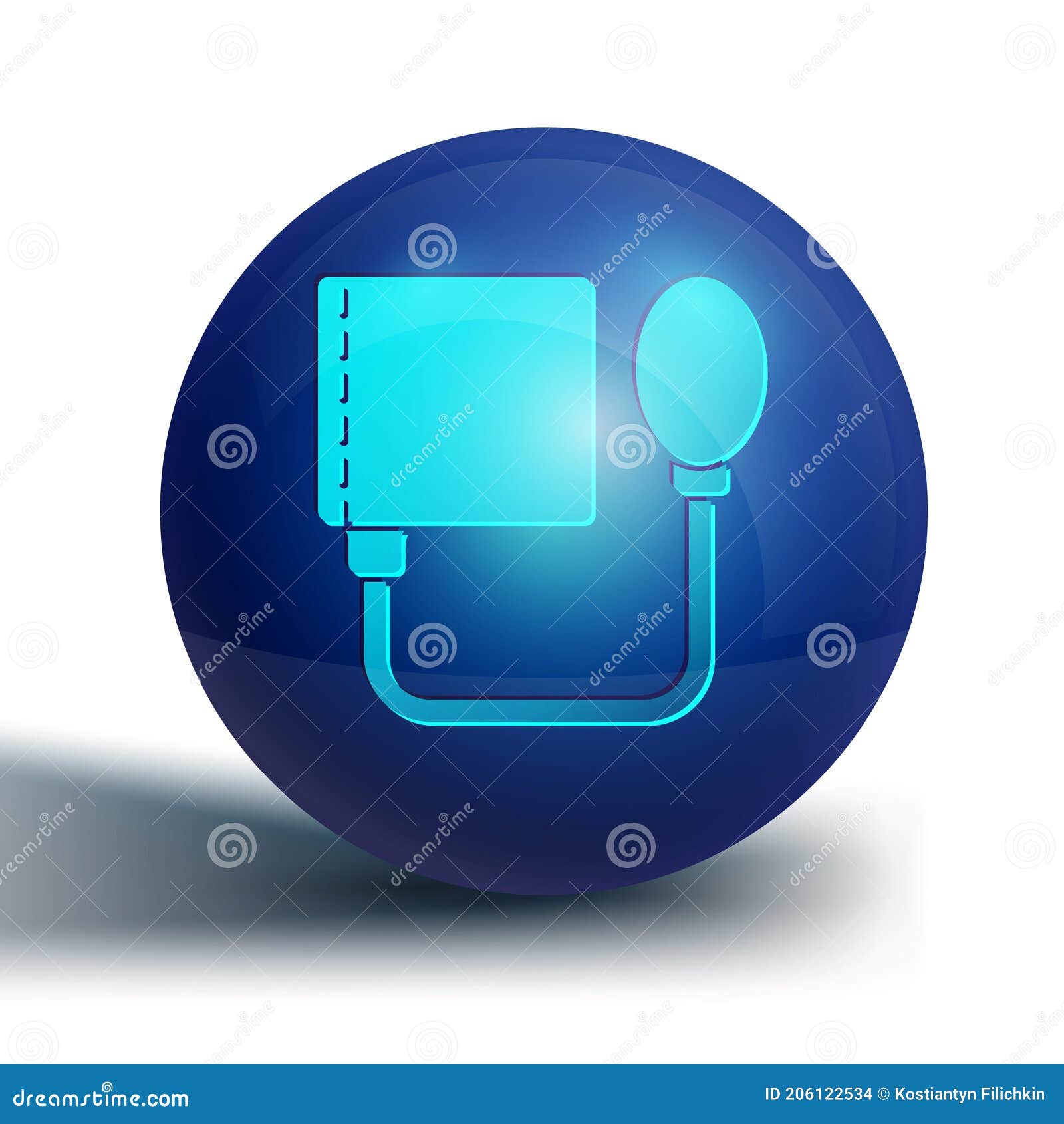 Blue Blood Pressure Icon Isolated on White Background. Blue Circle ...