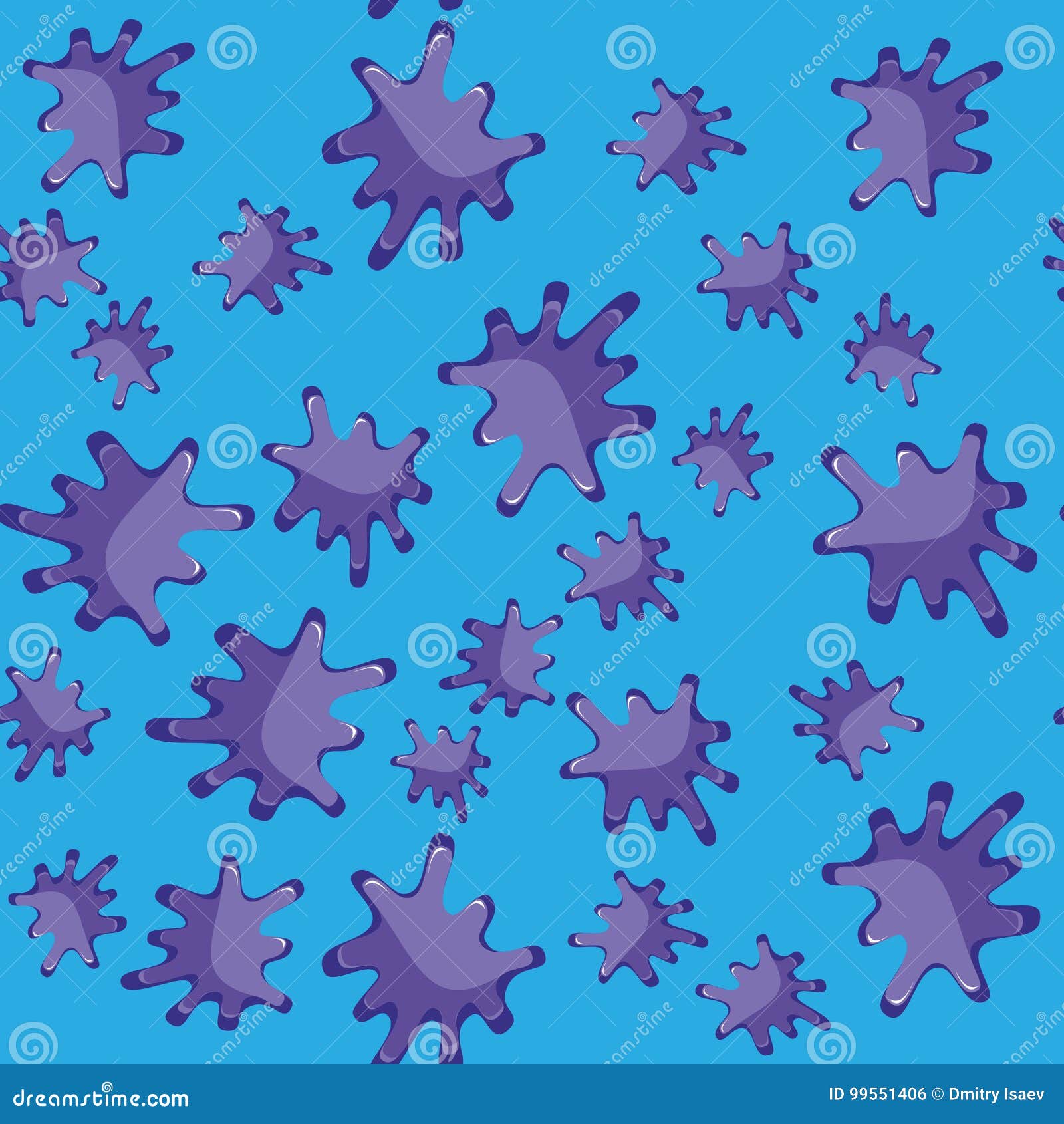 Blue Blot Cartoon Seamless Pattern 615 Stock Vector - Illustration of ...