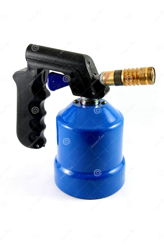 Blue blowtorch stock image. Image of blowlamp, tank, flame - 2291605