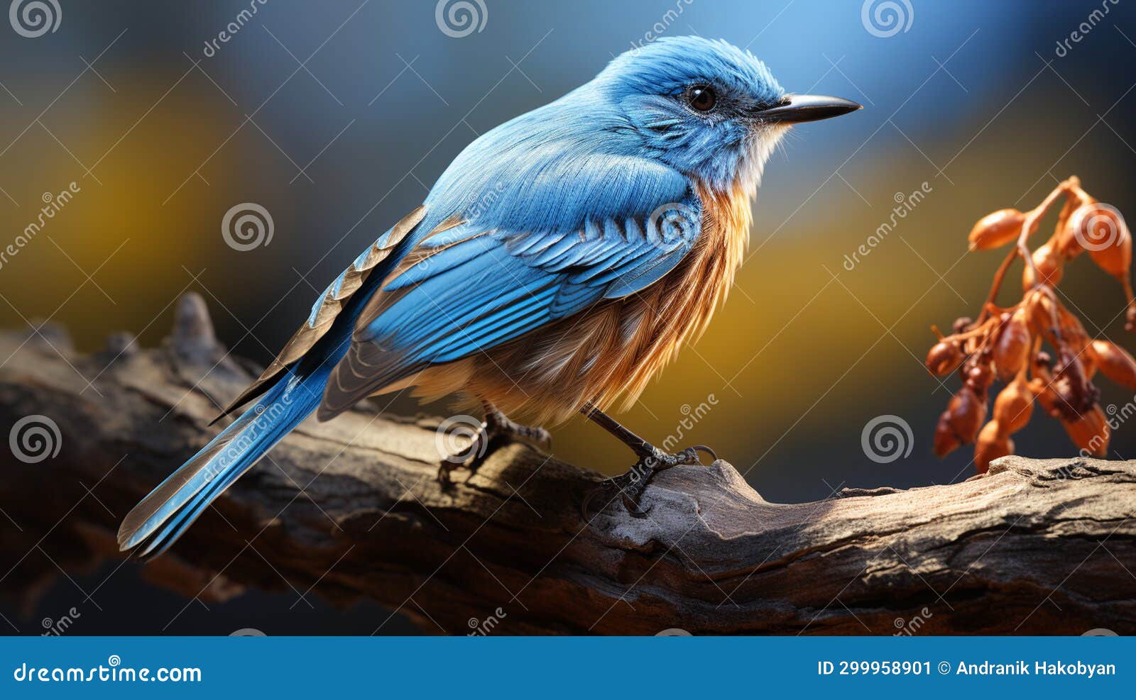 Blue bluebird. Side view stock illustration. Illustration of bluebird ...