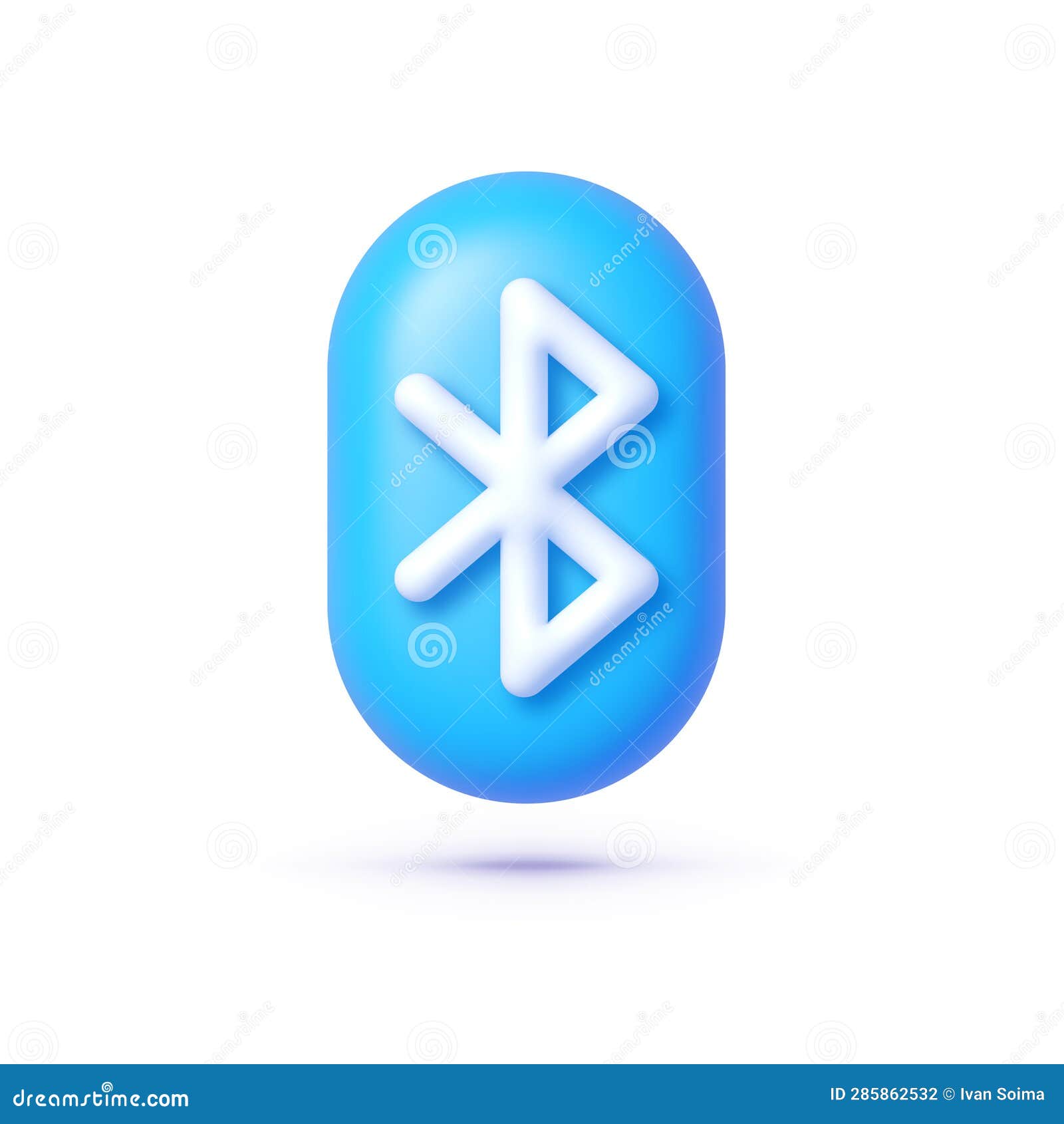 Blue Bluetooth 3d Sign on White Background. Design Element Editorial ...