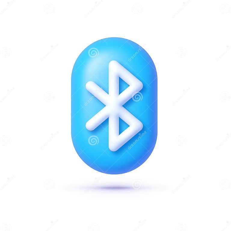 Blue Bluetooth 3d Sign on White Background. Design Element Editorial ...