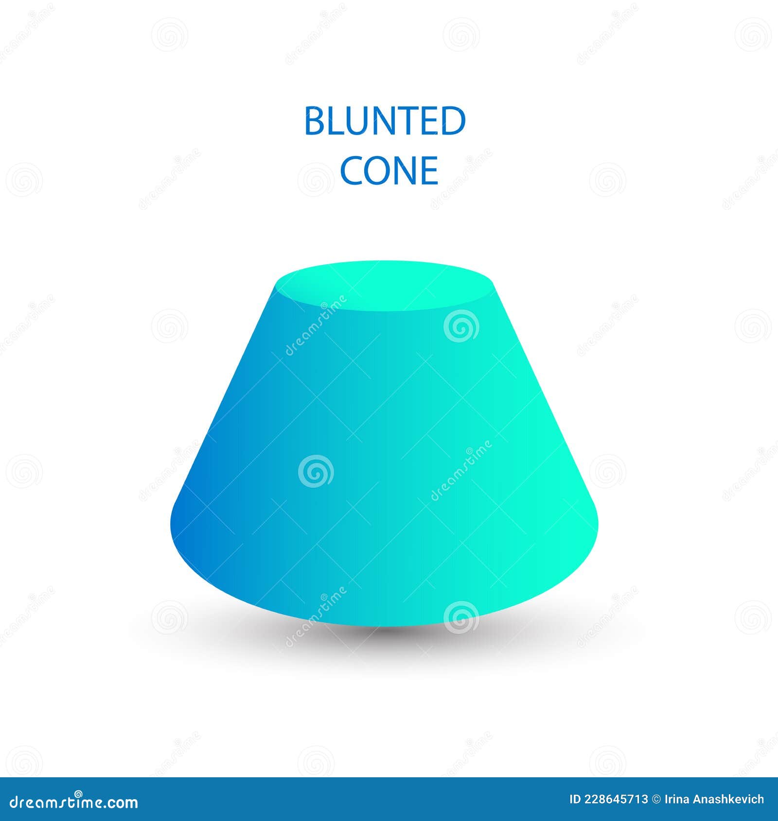 Blunted Cone Pentagonal Prism 3D Geometric Shapes Vector Illustration ...