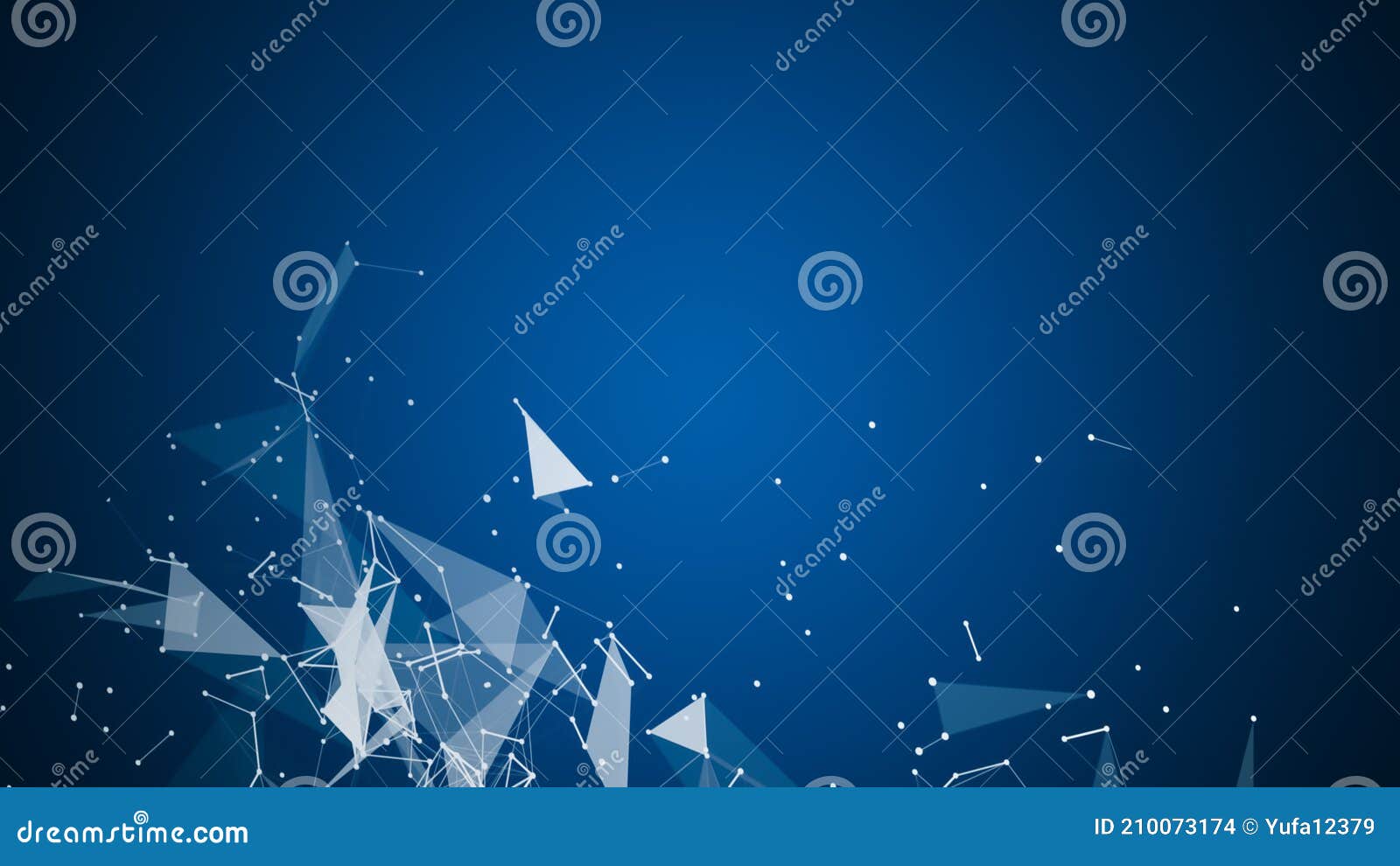 Blue Blurred Abstract Plexus Particle Effect Background. Mess Communication Technology Network ...