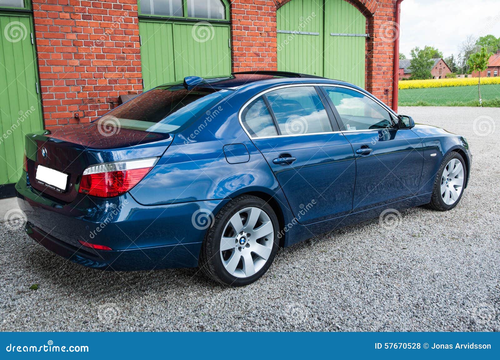 Blue BMW E60 545 i editorial stock photo. Image of vertical - 57670528