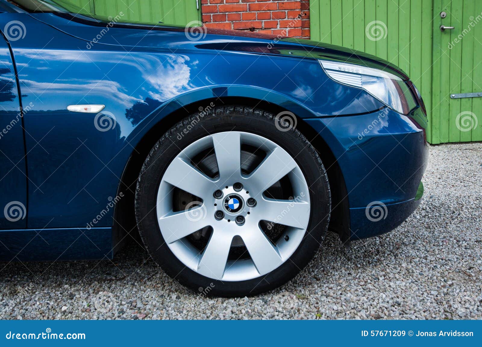Blue BMW E60 545 i editorial stock image. Image of clouds - 57671209
