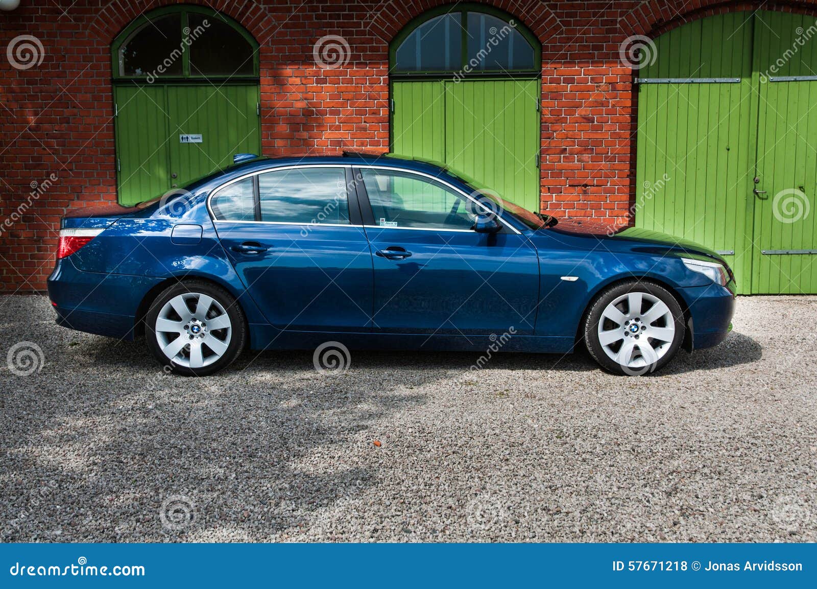 Blue BMW E60 545 i editorial stock photo. Image of cars - 57671218