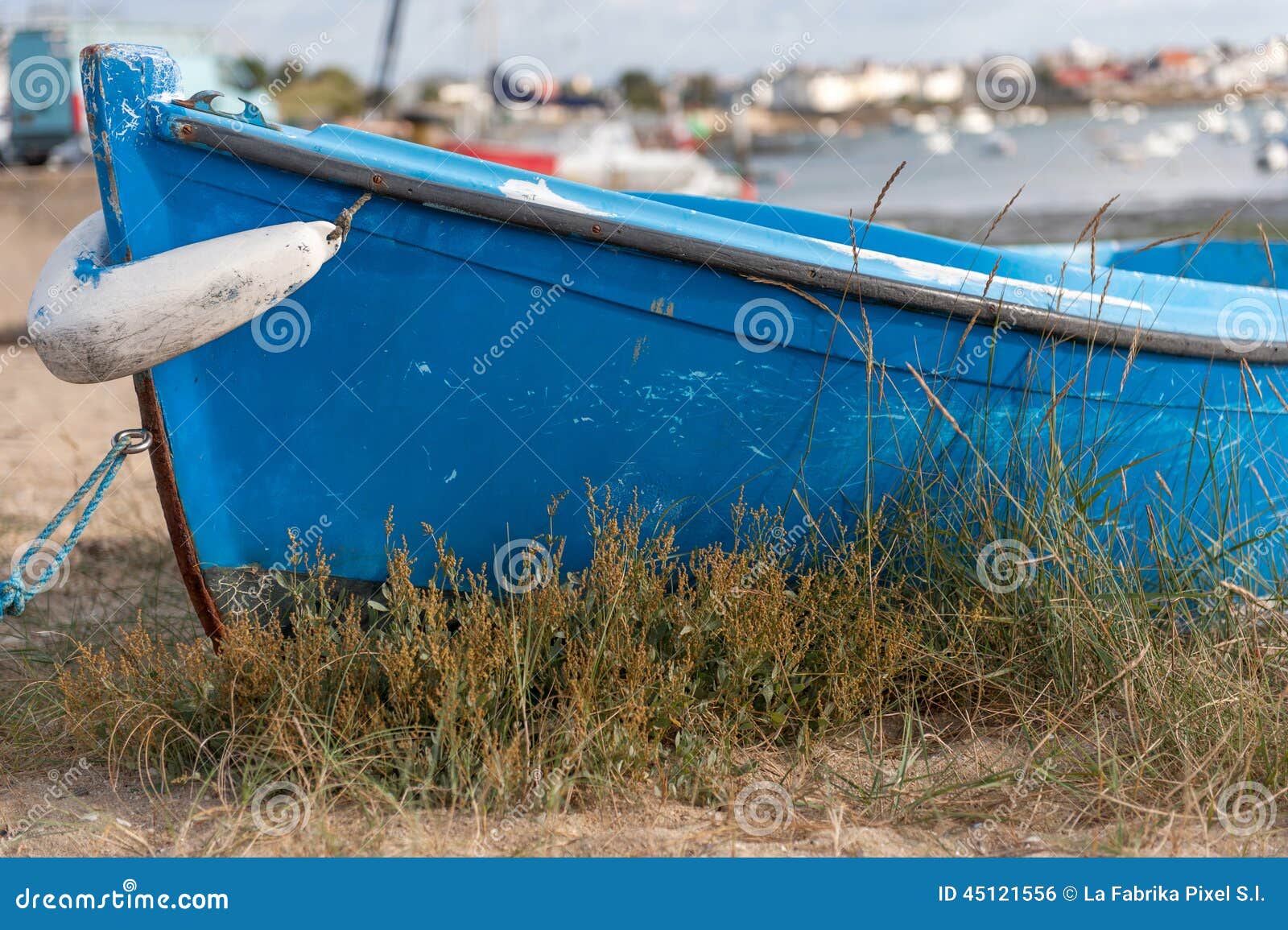 Blue boat stock photo. Image of dinghy, summer, rowing - 45121556