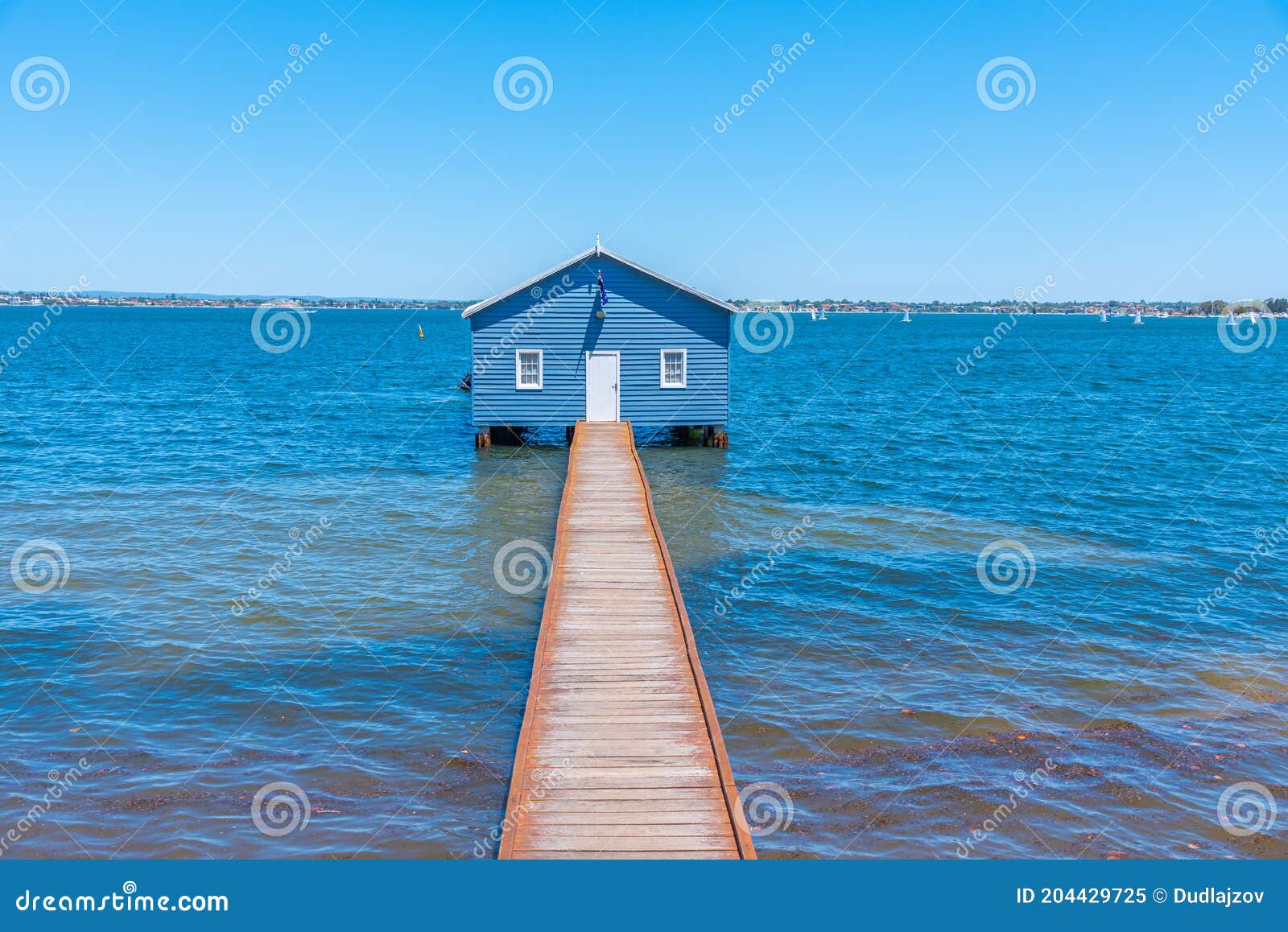 Blue Boat House in Perth, Australia Stock Image - Image of attraction ...