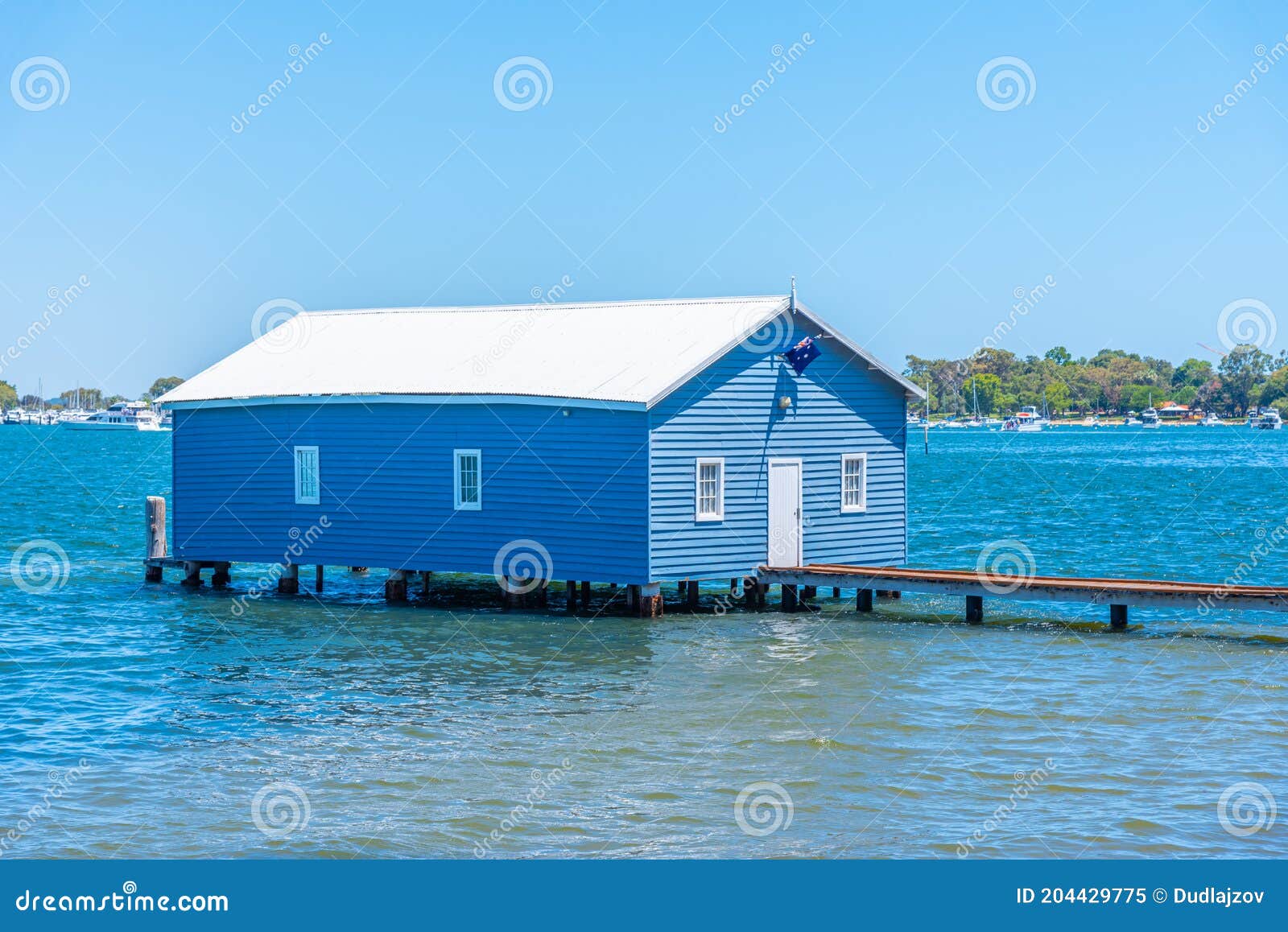 Blue Boat House in Perth, Australia Stock Image - Image of popular ...