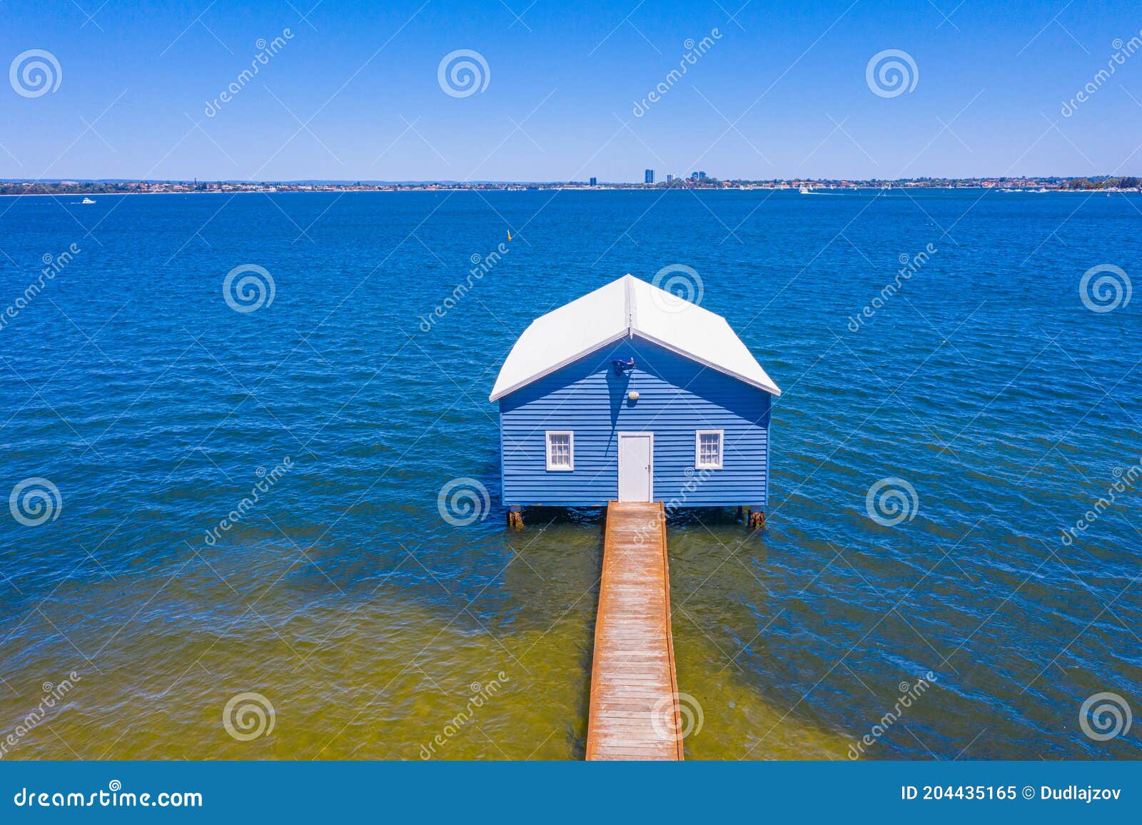 Blue Boat House in Perth, Australia Stock Image - Image of popular ...