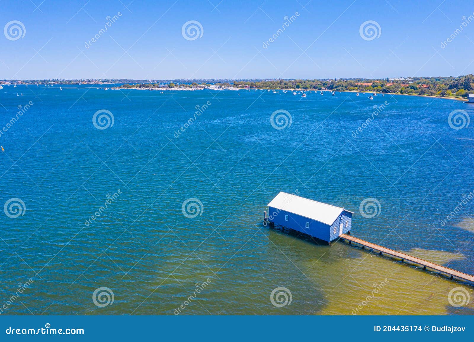 Blue Boat House in Perth, Australia Stock Photo - Image of landmark ...