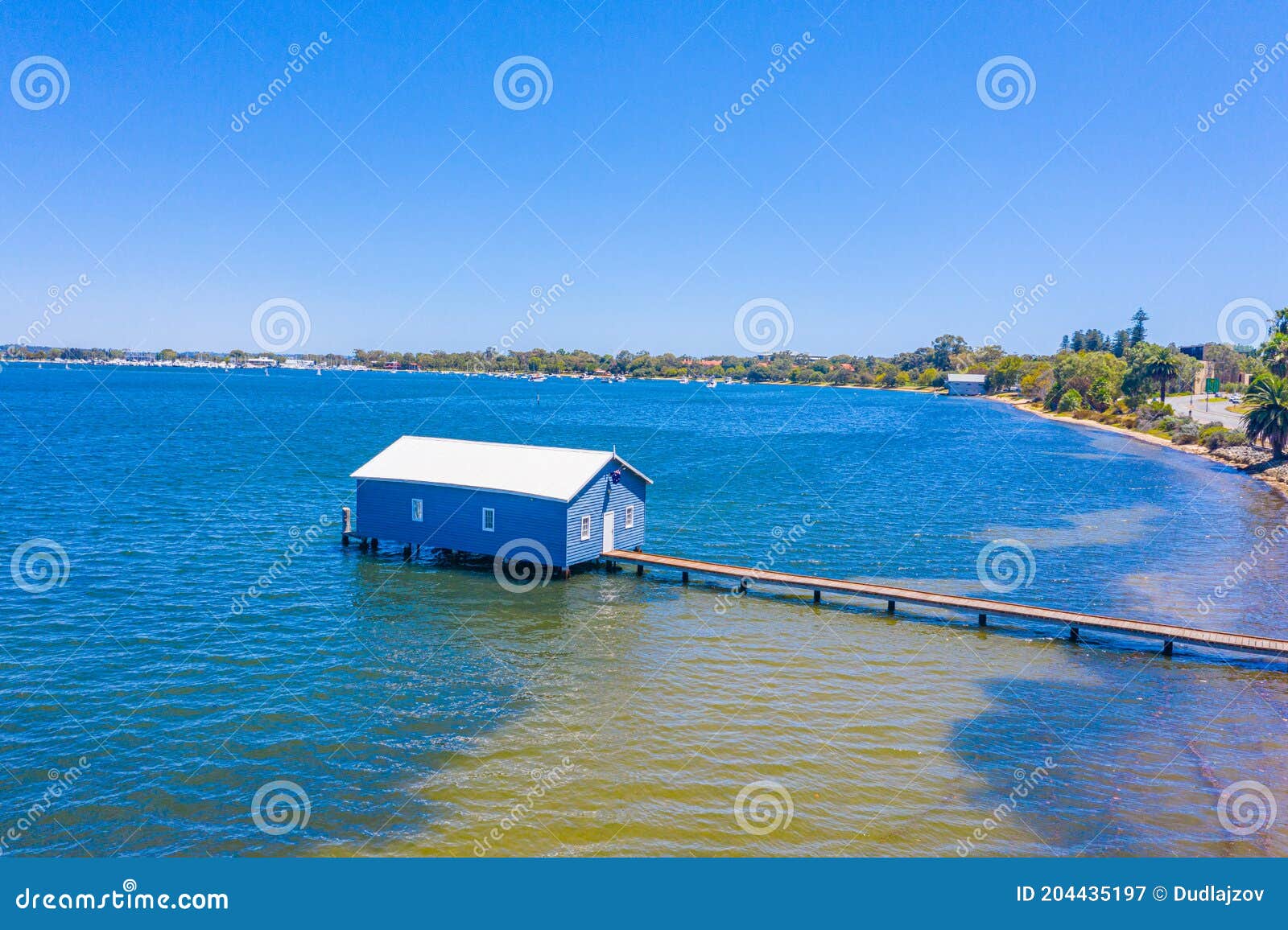 Blue Boat House in Perth, Australia Stock Image - Image of coast ...