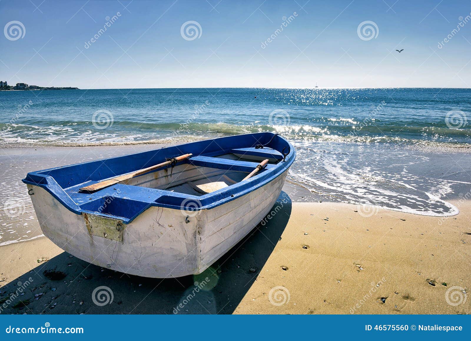 Blue boat stock photo. Image of relax, boat, vacation - 46575560
