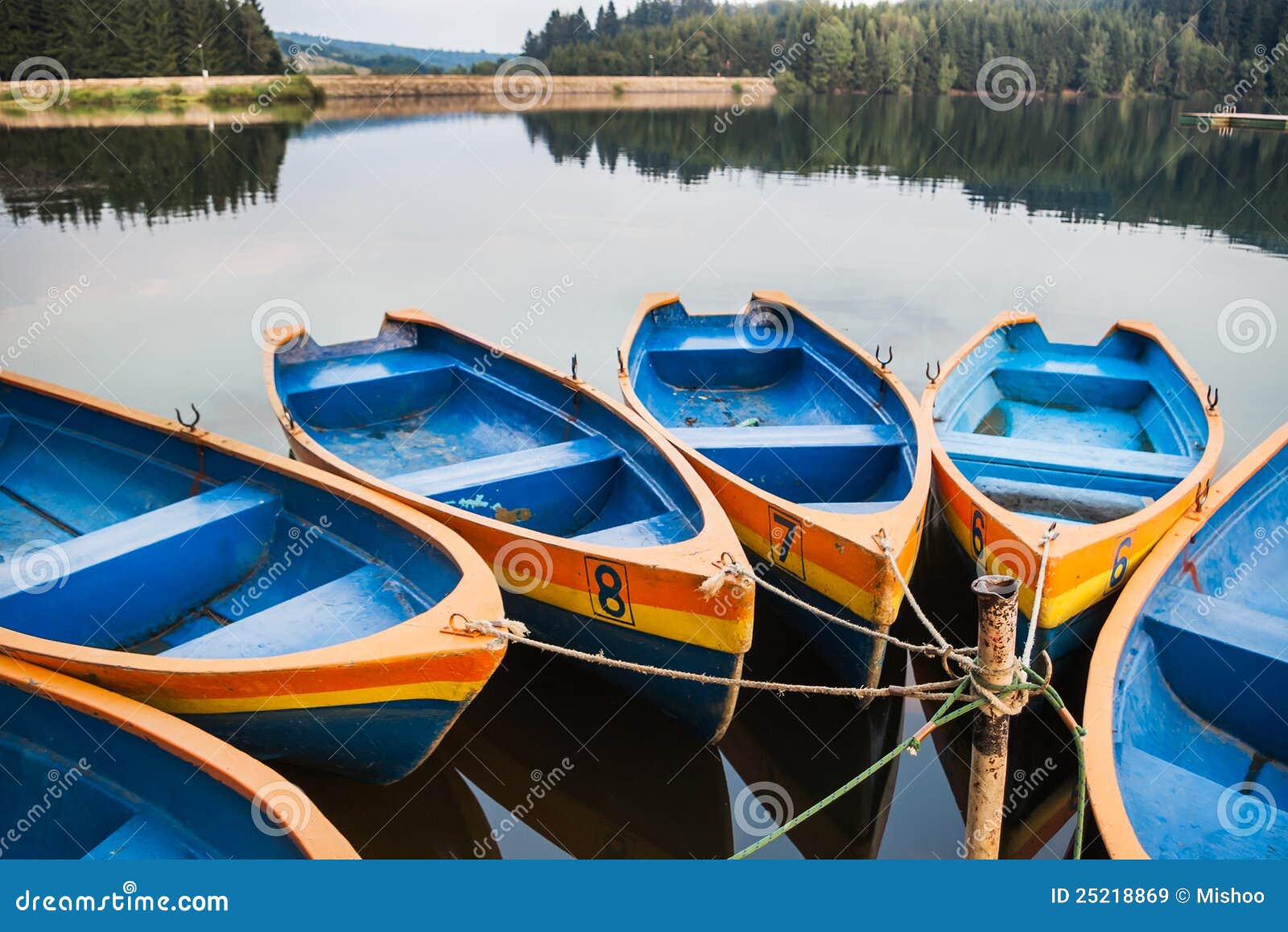 Blue boats stock image. Image of boat, forest, nature - 25218869