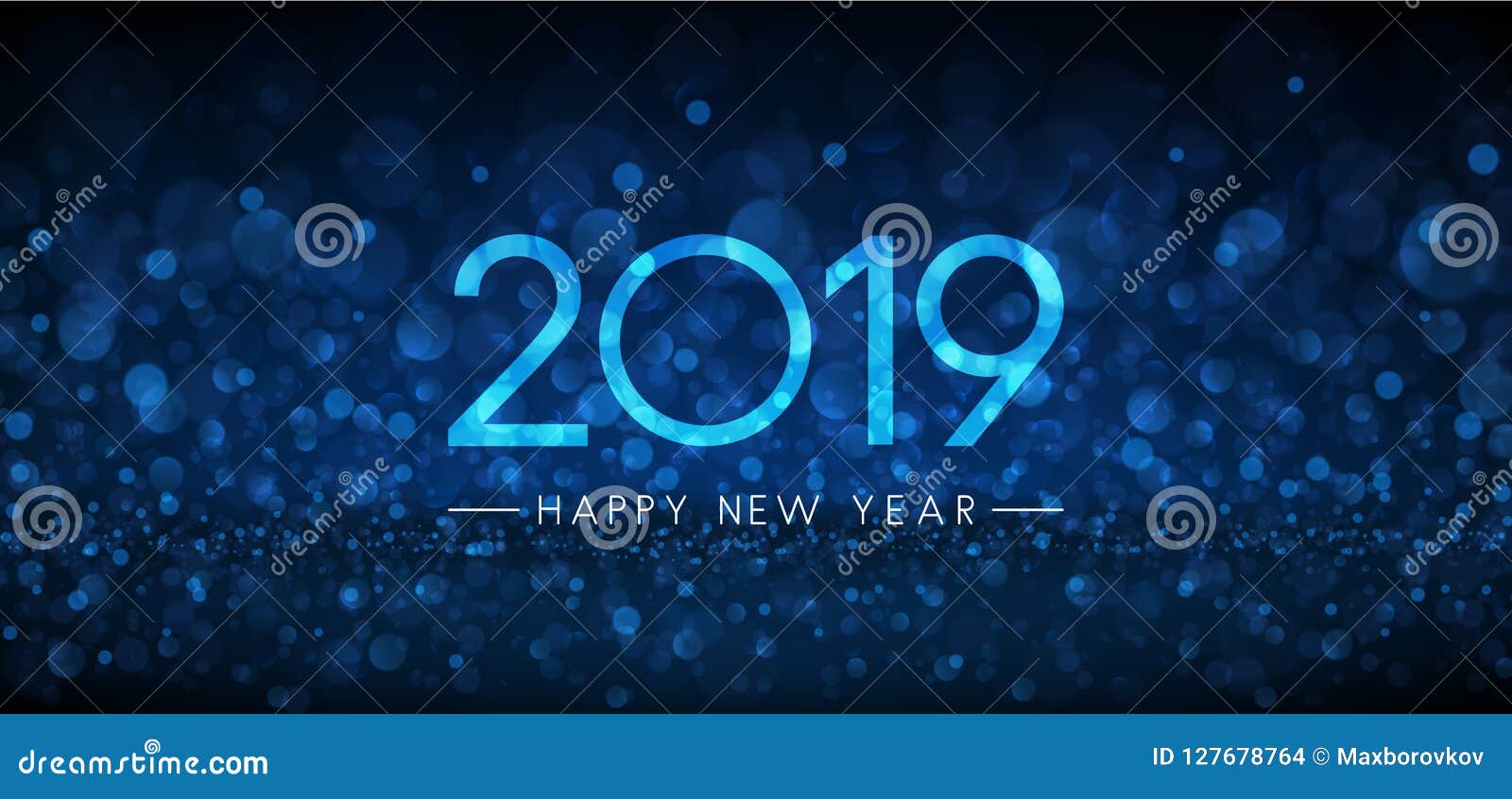 Blue Bokeh 2019 Happy New Year Banner. Stock Vector - Illustration of ... Blue Bokeh 2019 Happy New Year Banner. Stock Vector - Illustration of ...
