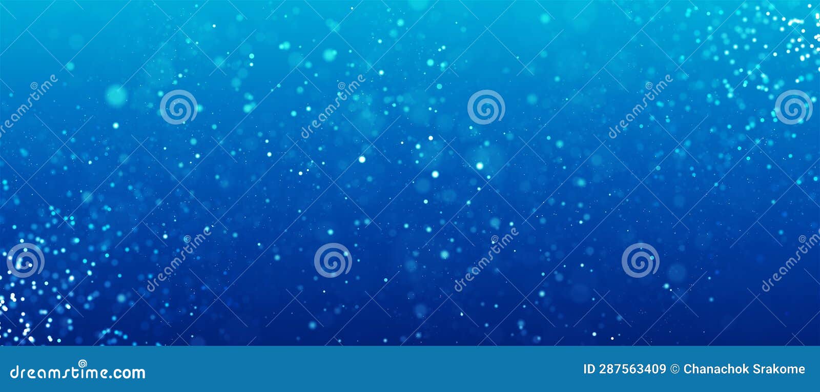 Blue Bokeh Particles Glitter Awards Dust Gradient Abstract Background. Stock Image - Image of ...