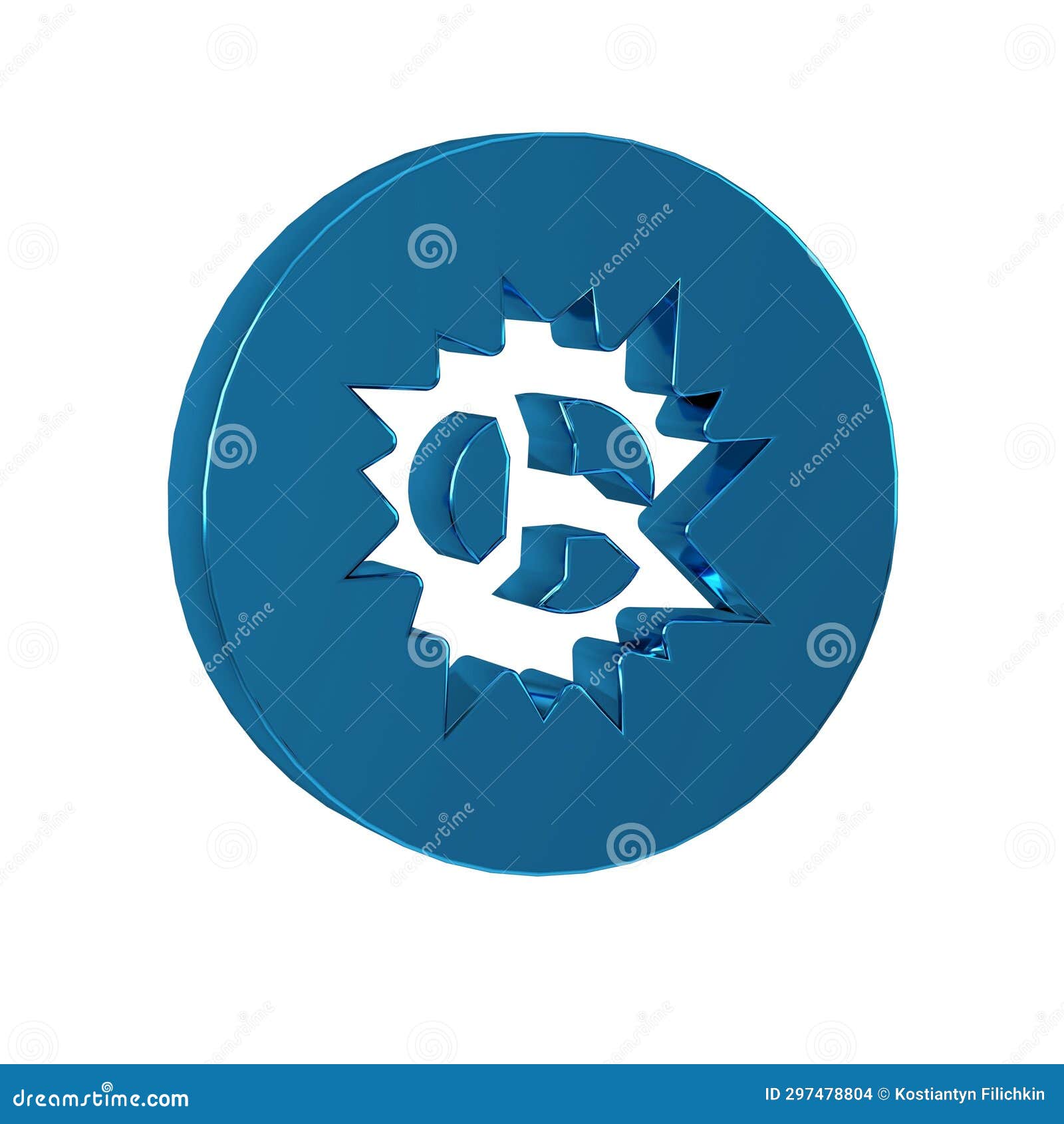 Blue Bomb Explosion with Shrapnel and Fireball Icon Isolated on ...