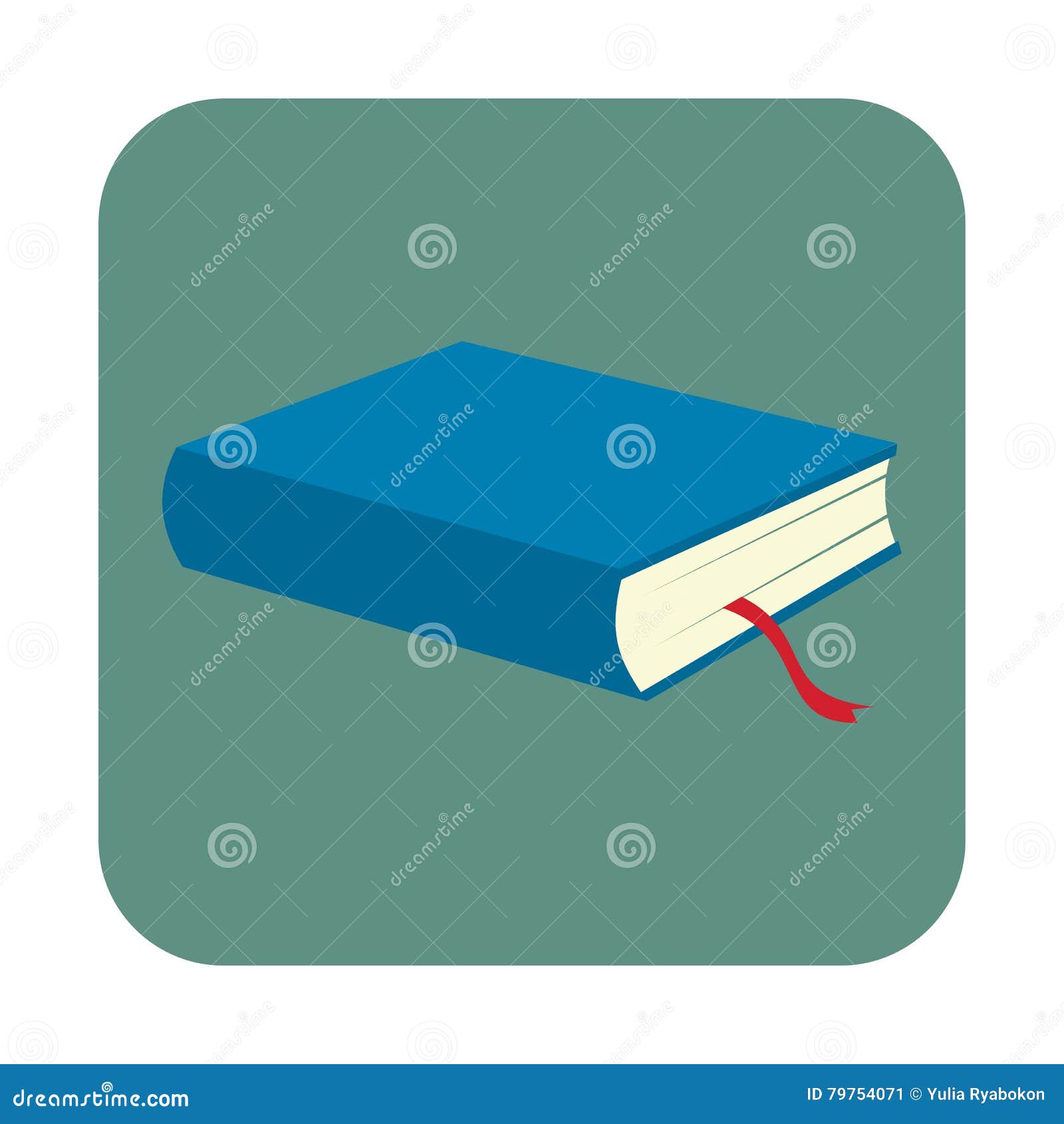 Blue Book with Bookmark Flat Icon Stock Vector - Illustration of ...