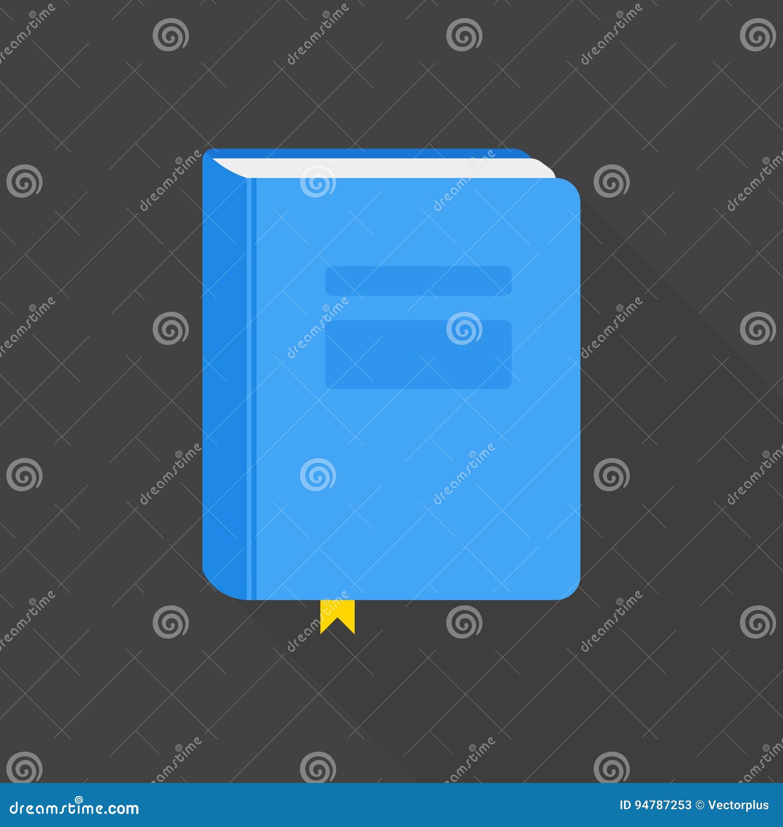 Blue Book Icon Flat Style with Long Shadow. Vector Illustration Stock ...