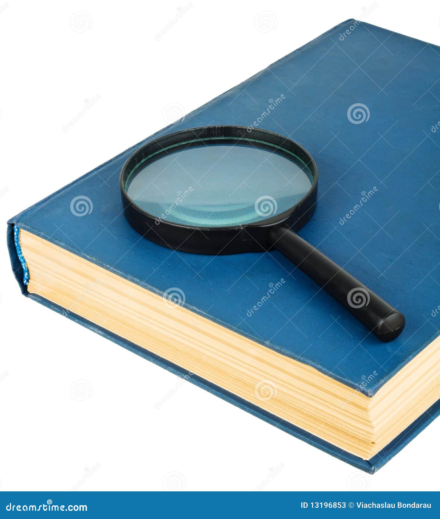 Blue Book and Magnifying Glass Stock Image - Image of school, wisdom ...