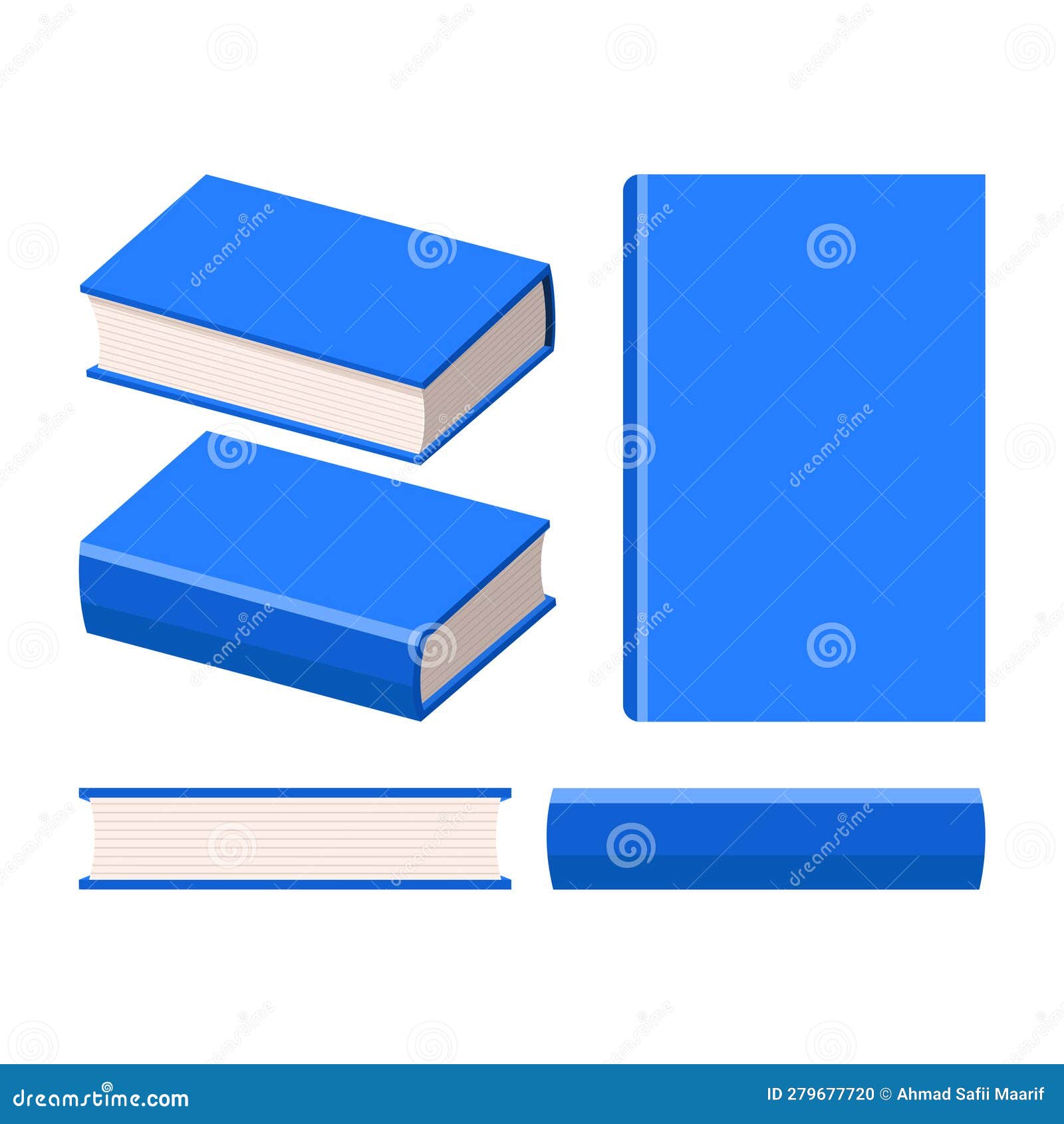 A Blue Book in Various Viewpoints, Side View, Top View, Front View ...